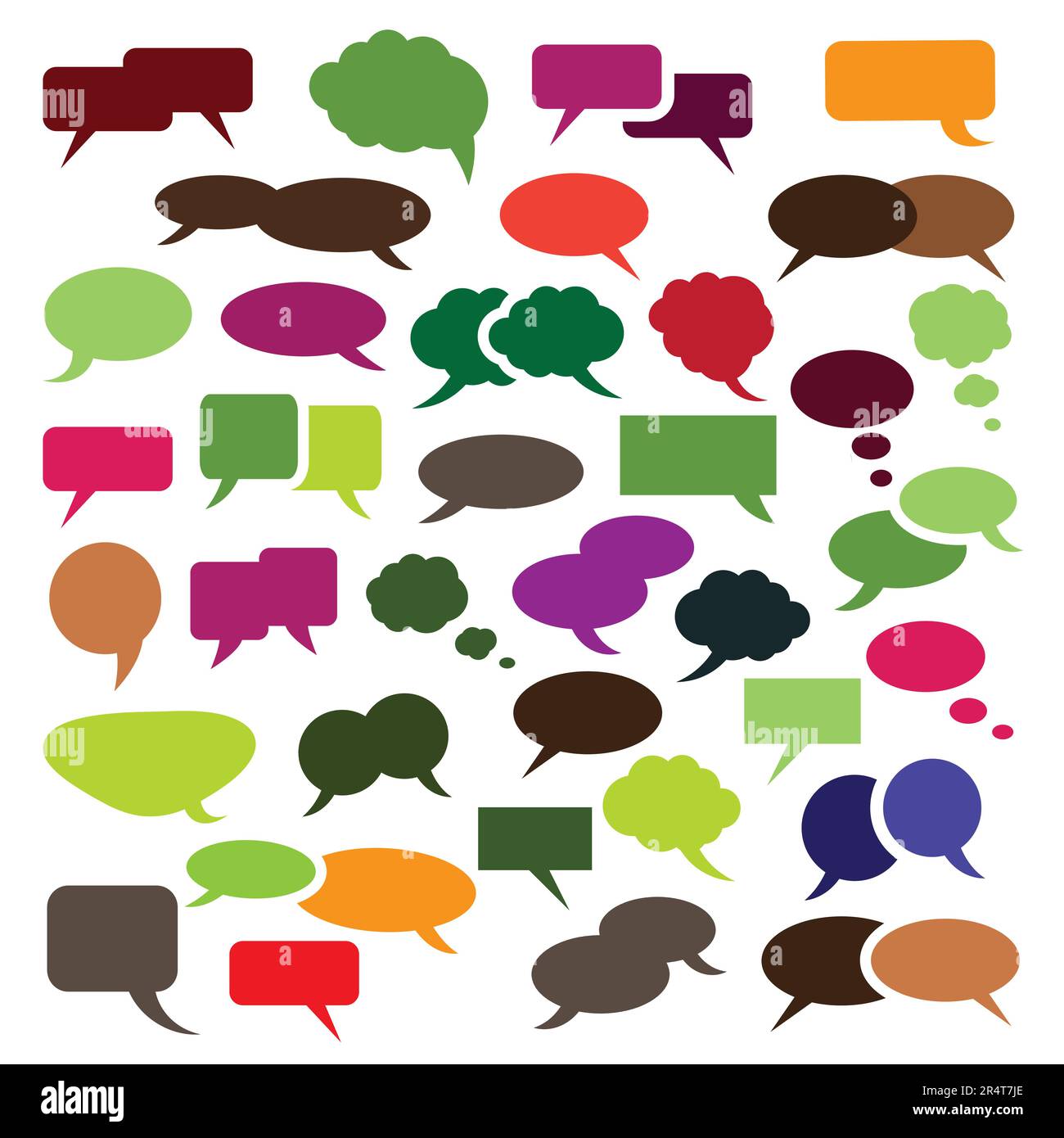 Collection of Colorful Speech And Thought Bubble Vector Designs Stock ...