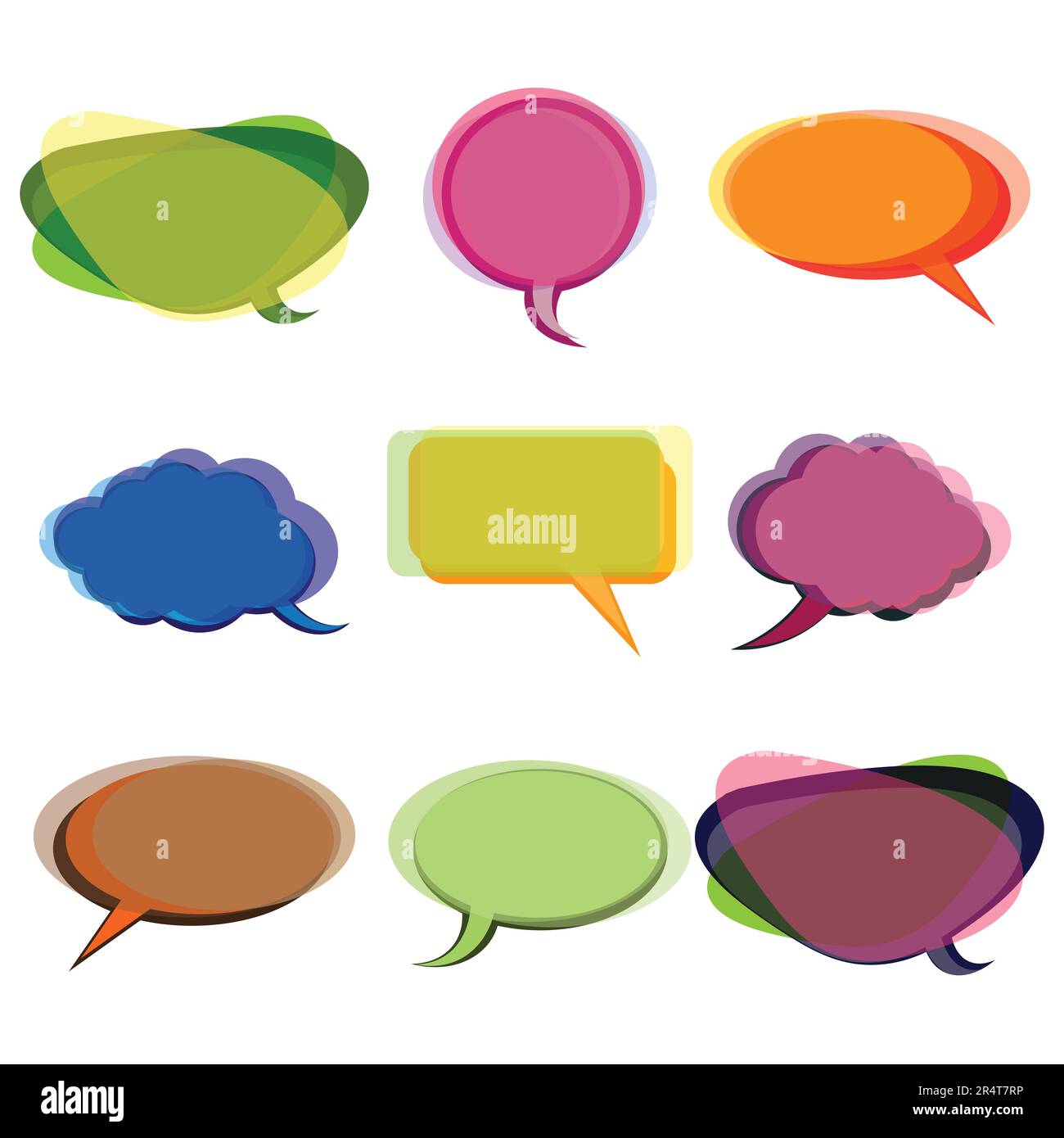 Collection of Colorful Speech And Thought Bubbles Background Stock ...