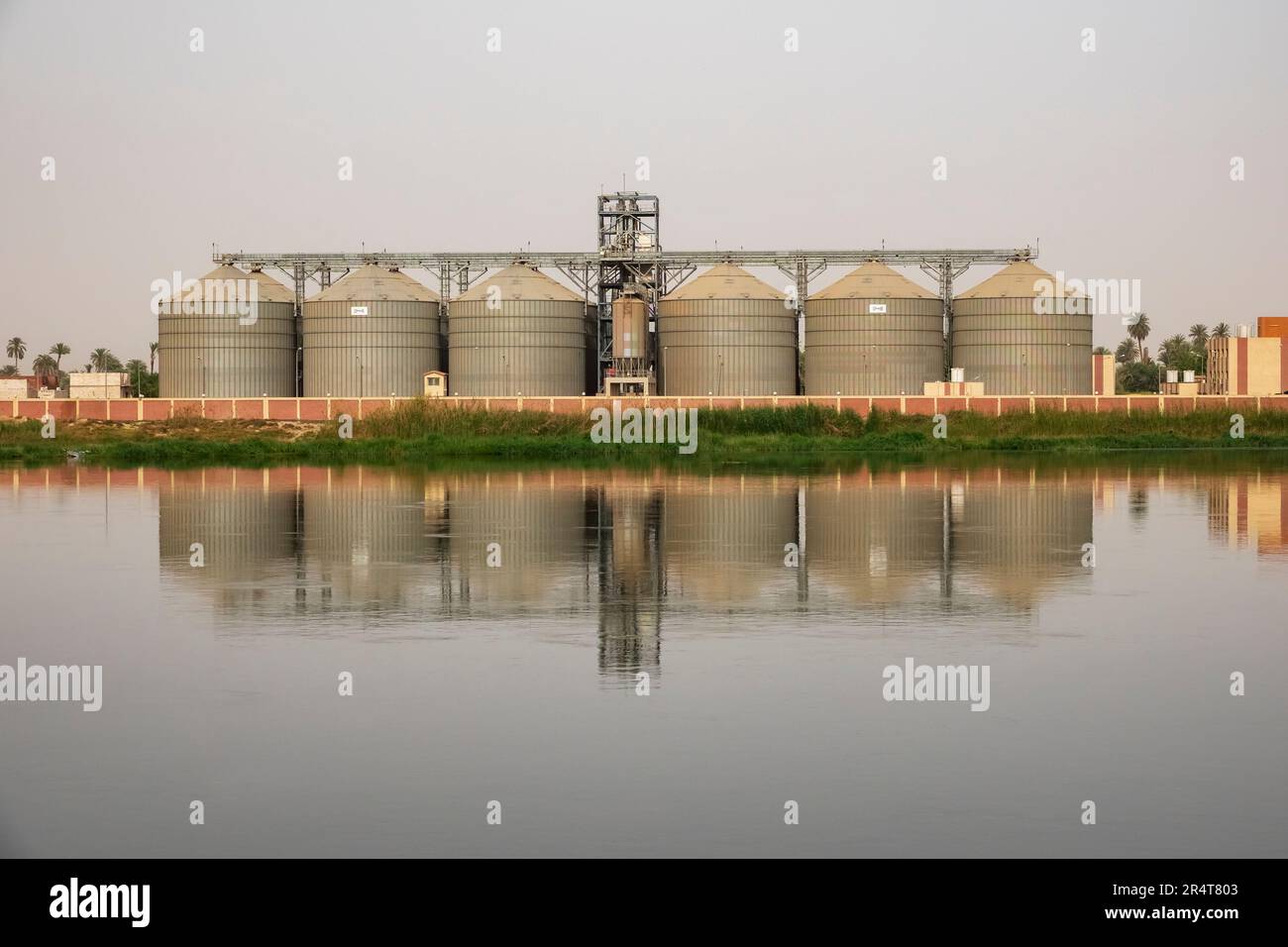 A river bank view on the river Nile, Egypt as seen from the water Stock ...