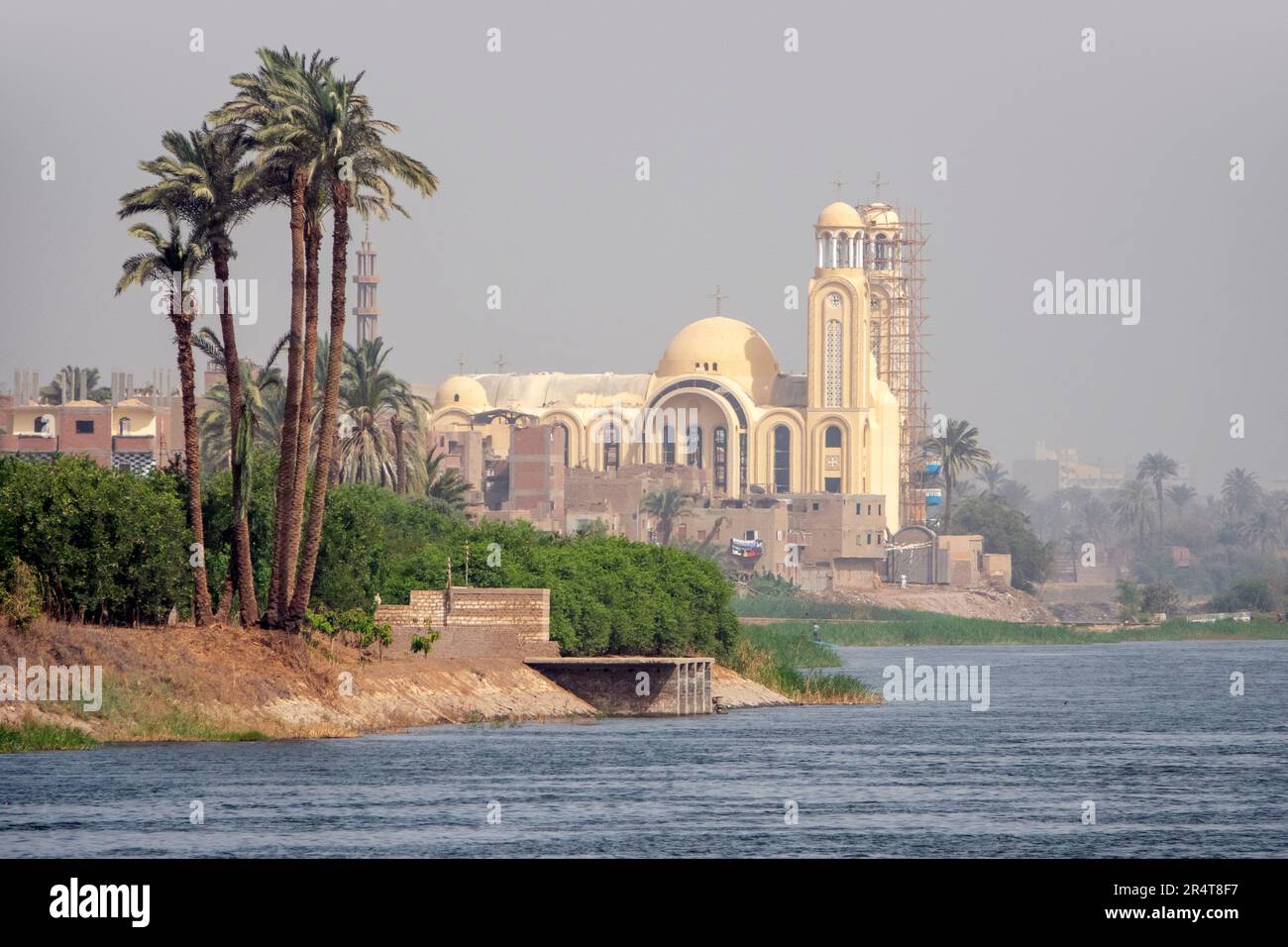 A river bank view on the river Nile, Egypt as seen from the water Stock ...