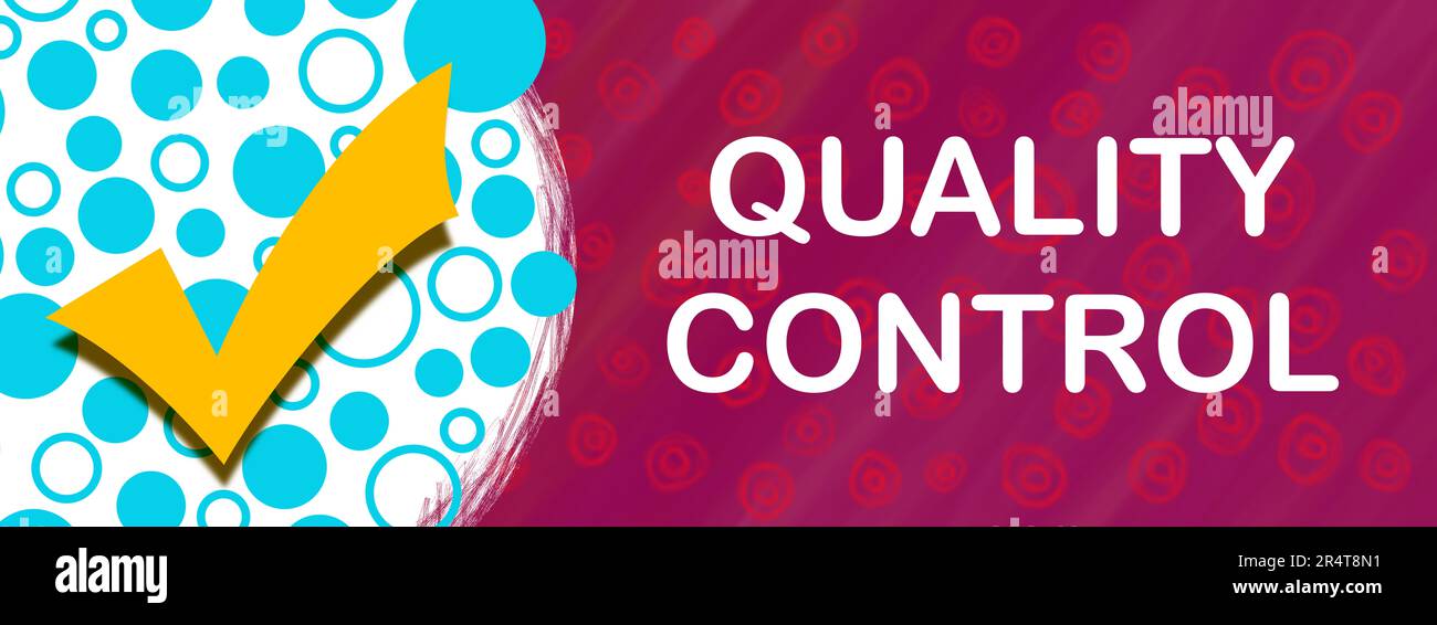 Quality Control Tick Mark Pink Blue Turquoise Yellow Circles Text Stock ...