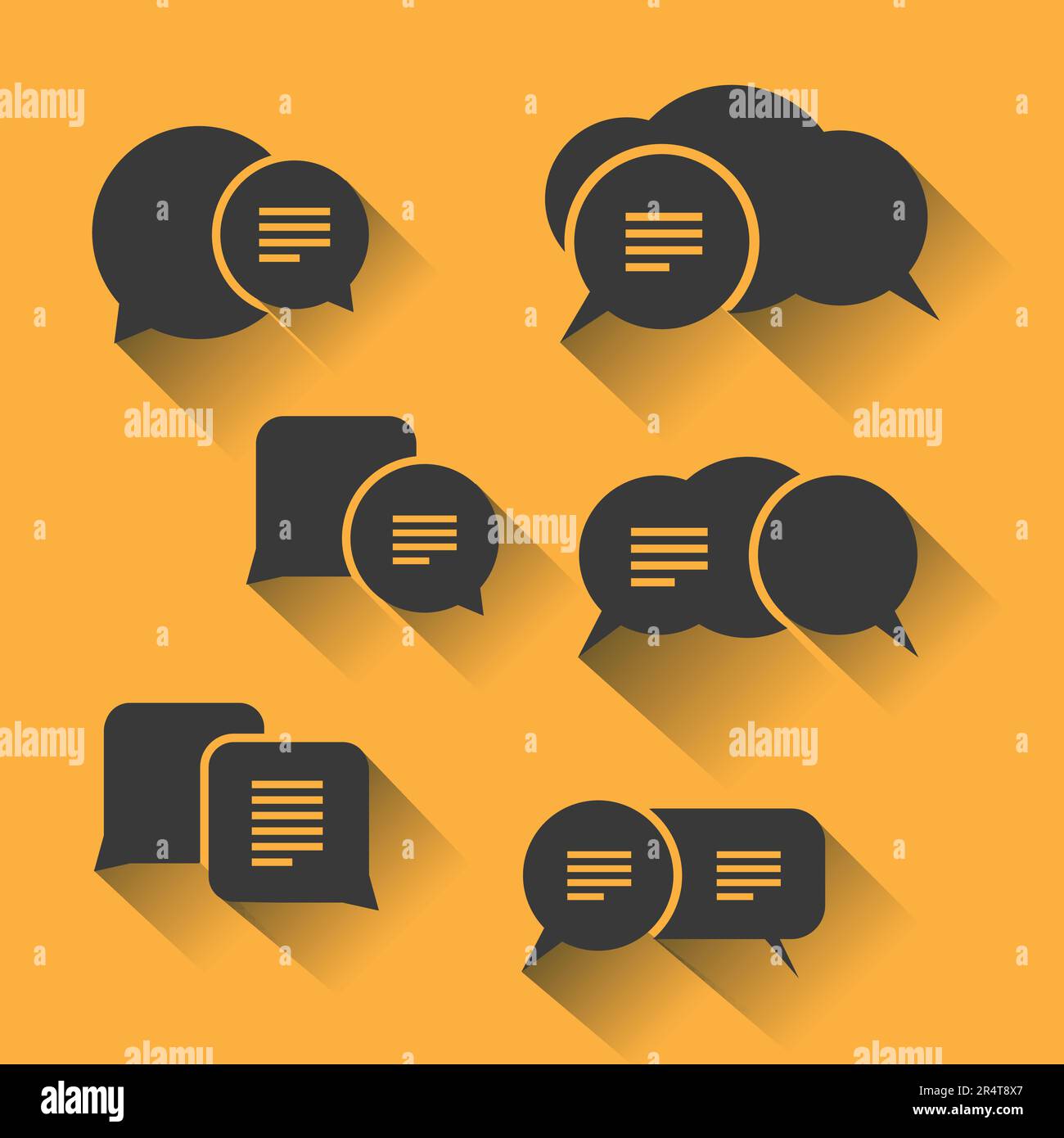 Speech Bubbles Set with Shadows for Web, Mobile Apps - Flat Design ...