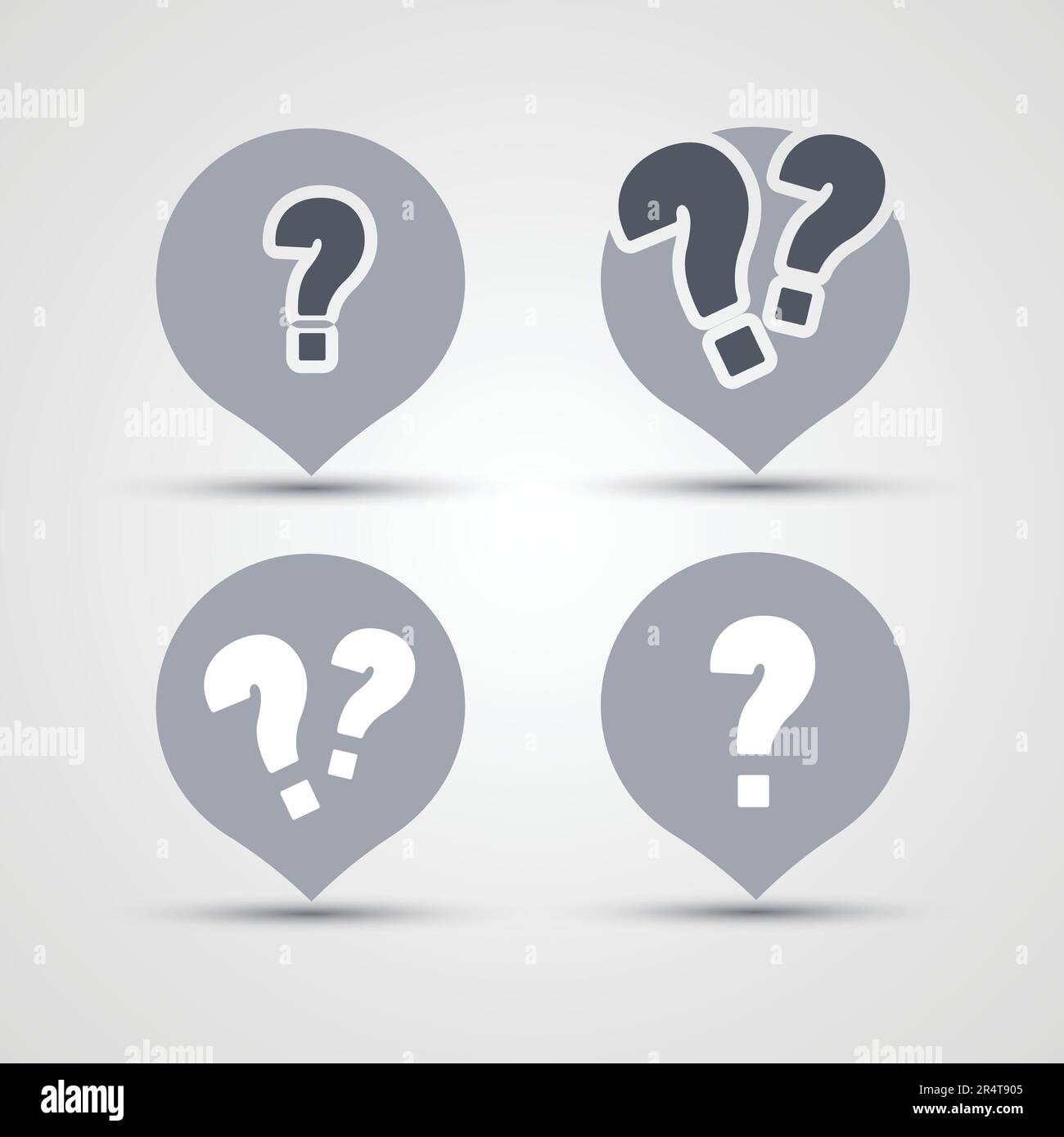 Set of Four Speech Bubbles with Question Mark Stock Vector Image & Art ...