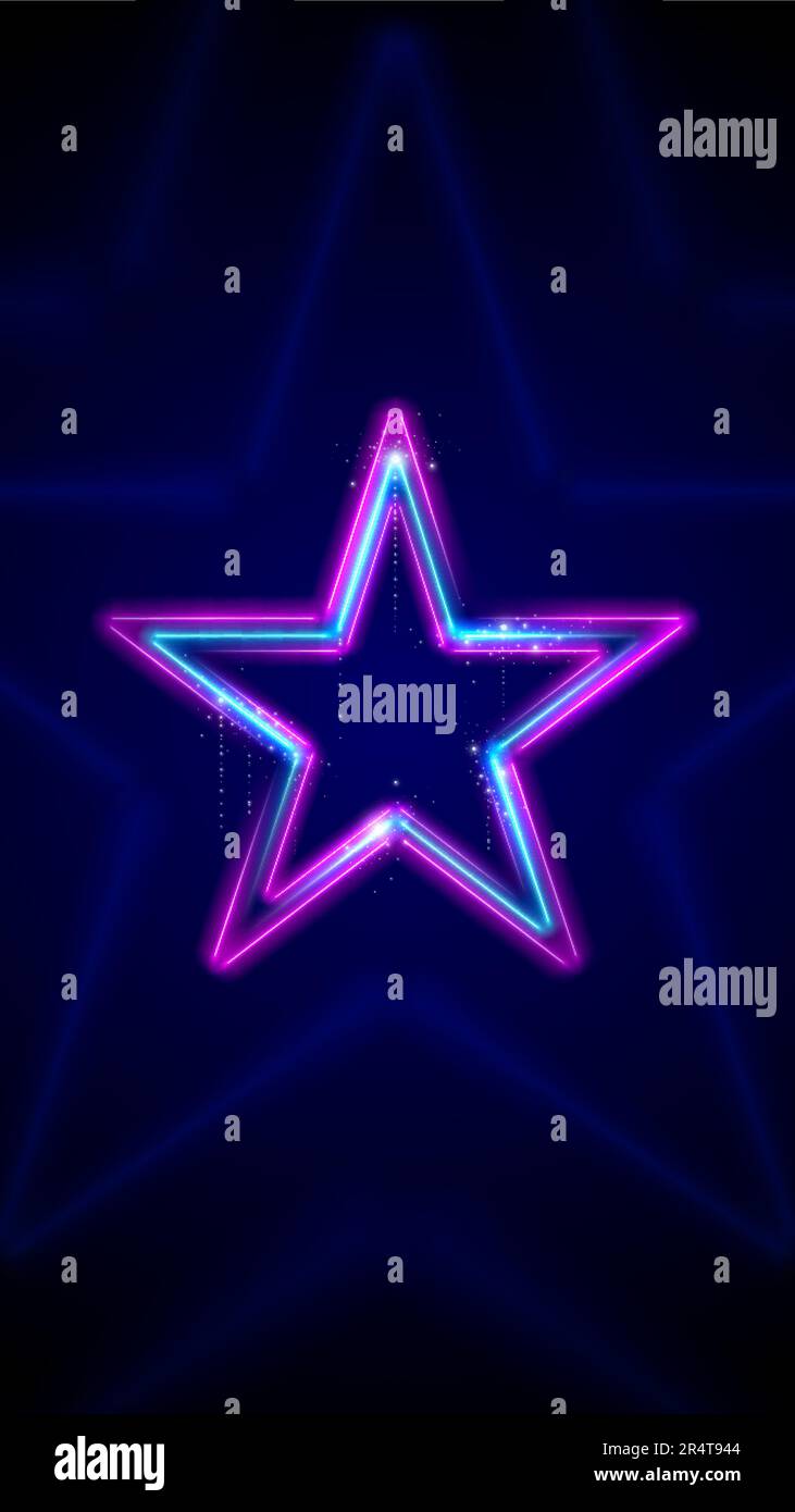 Neon, led star. Background, mobile phone wallpaper. Pink blue purple ...