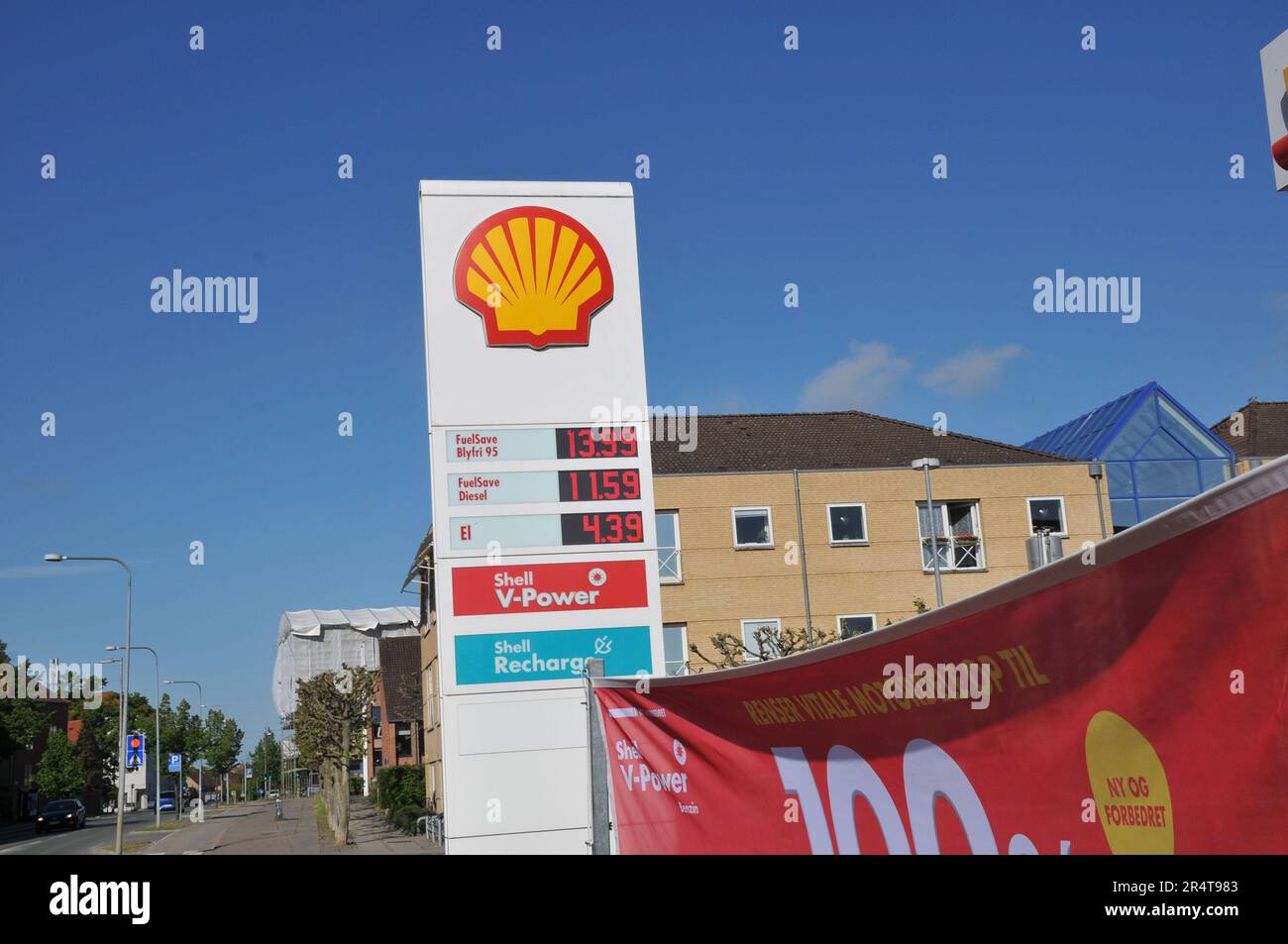 30 MAY 2023/ Dutch shell gasoline station in Kastrup Copenhagen Denmark ...