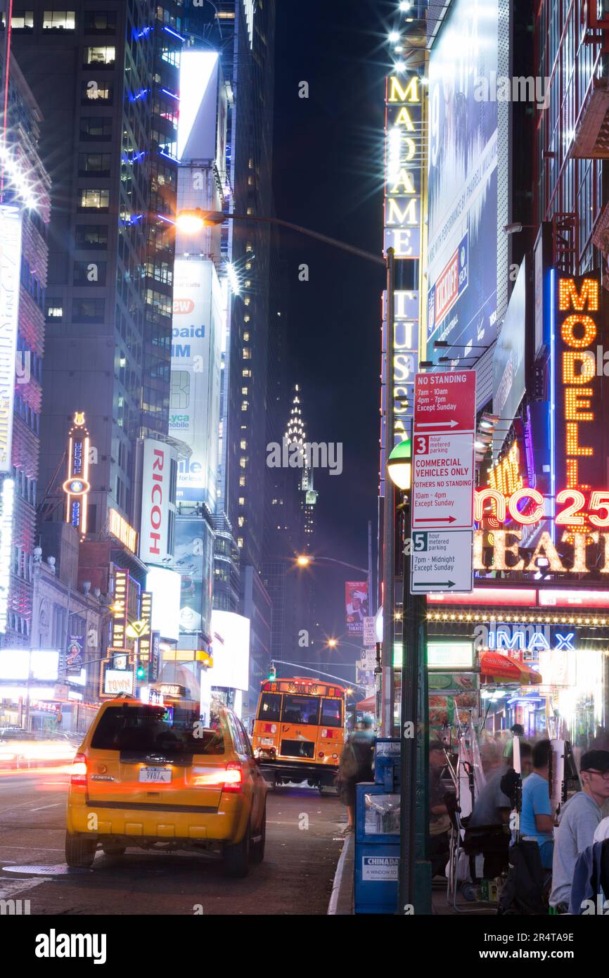 Chrysler building night street hi-res stock photography and images - Alamy