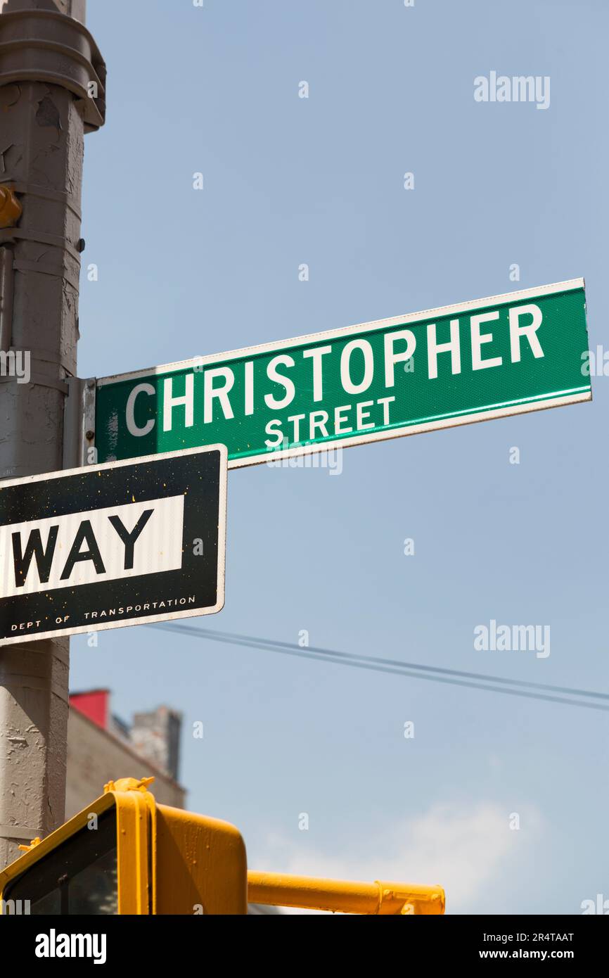 Greenwich village sign hi-res stock photography and images - Alamy