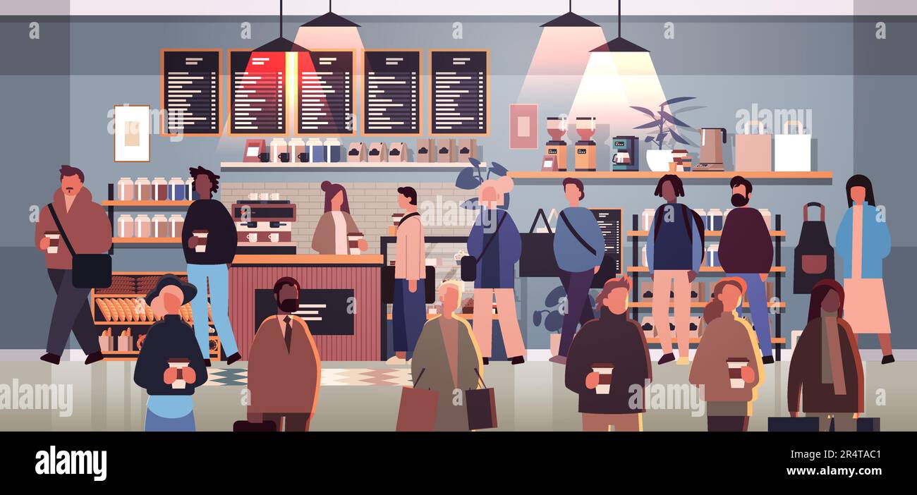 Diverse group drinking tea Stock Vector Images - Alamy