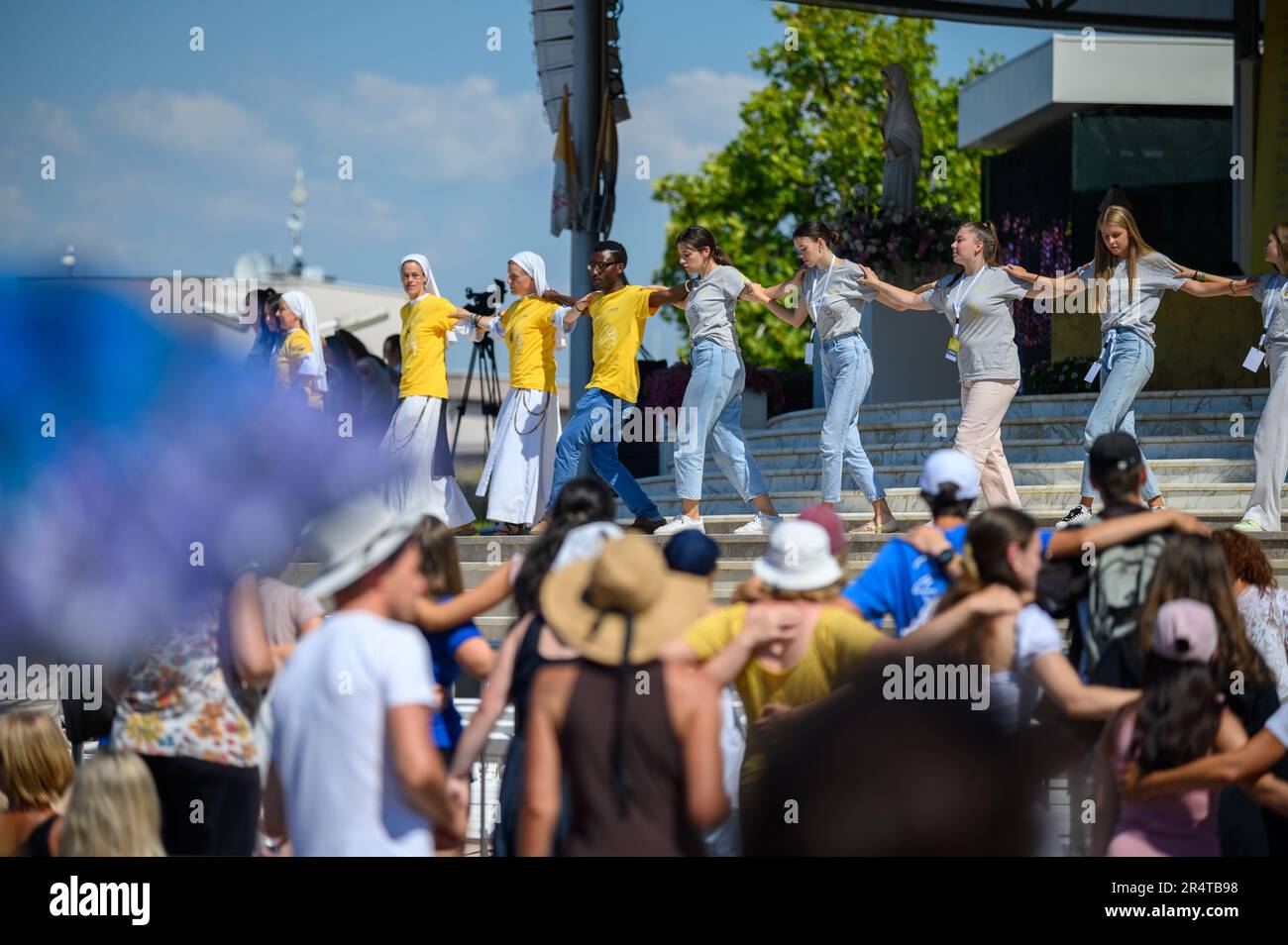 Young people dancing to Christian songs during Mladifest 2022 – the youth festival – in ...