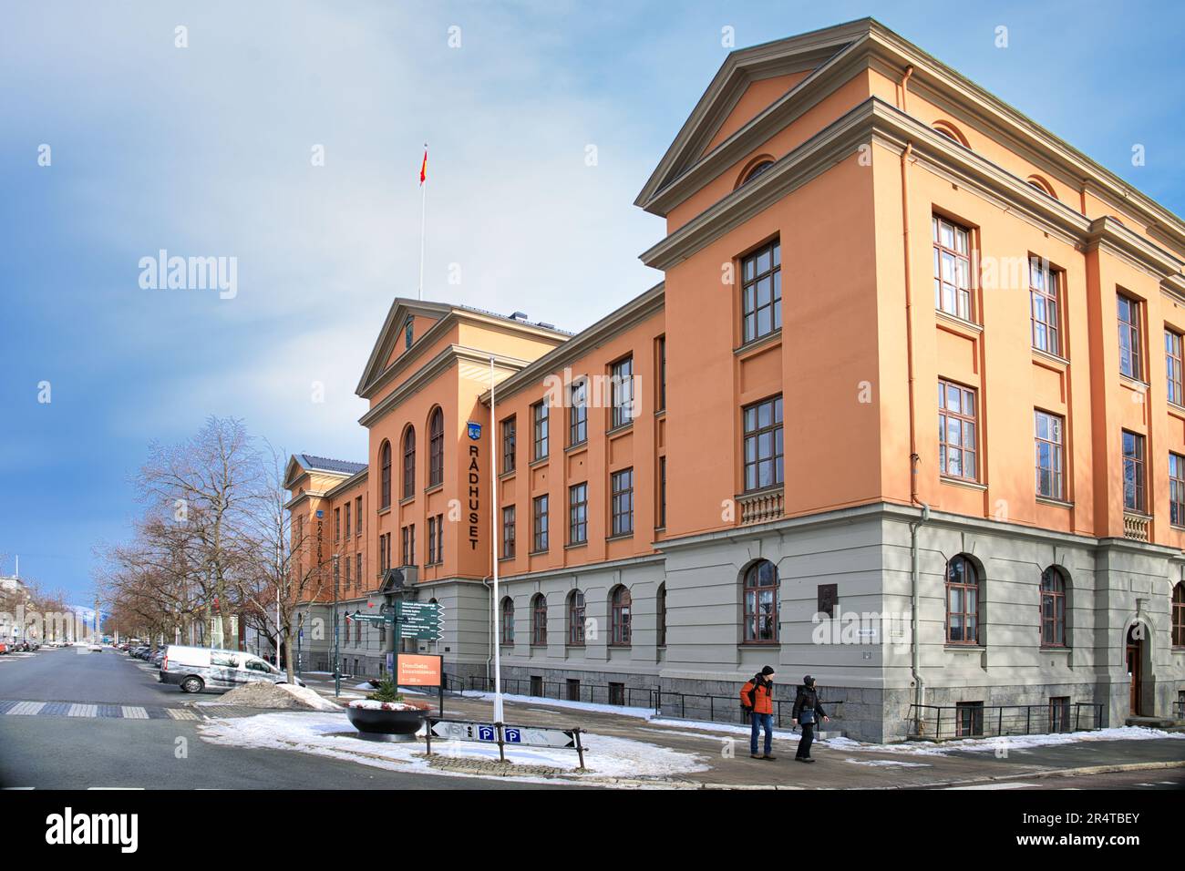 Radhus or New Town Hall, Trondheim, Norway, in the main street ...