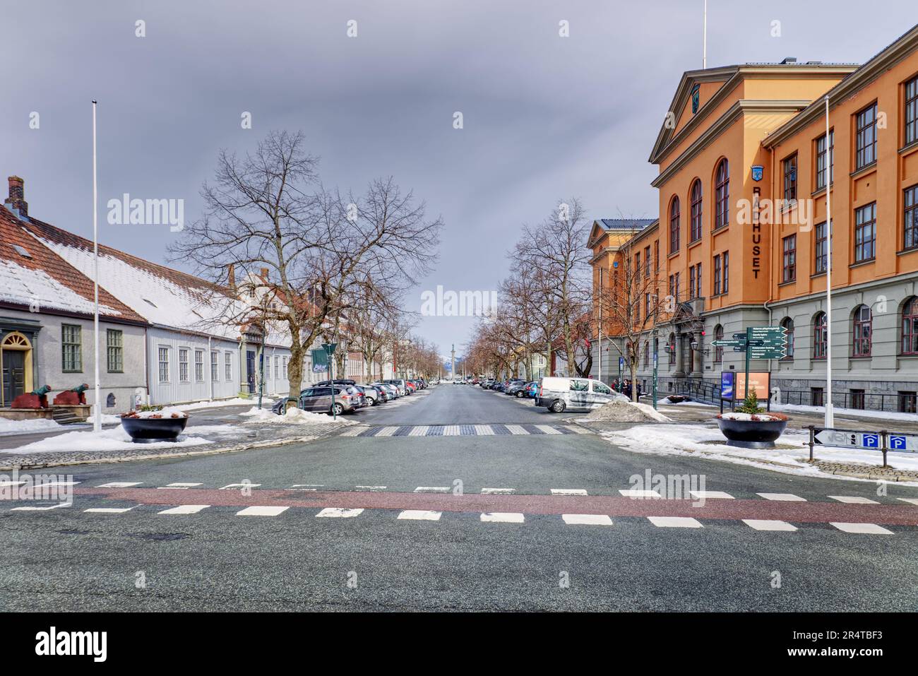 Radhus or New Town Hall, Trondheim, Norway, in the main street ...
