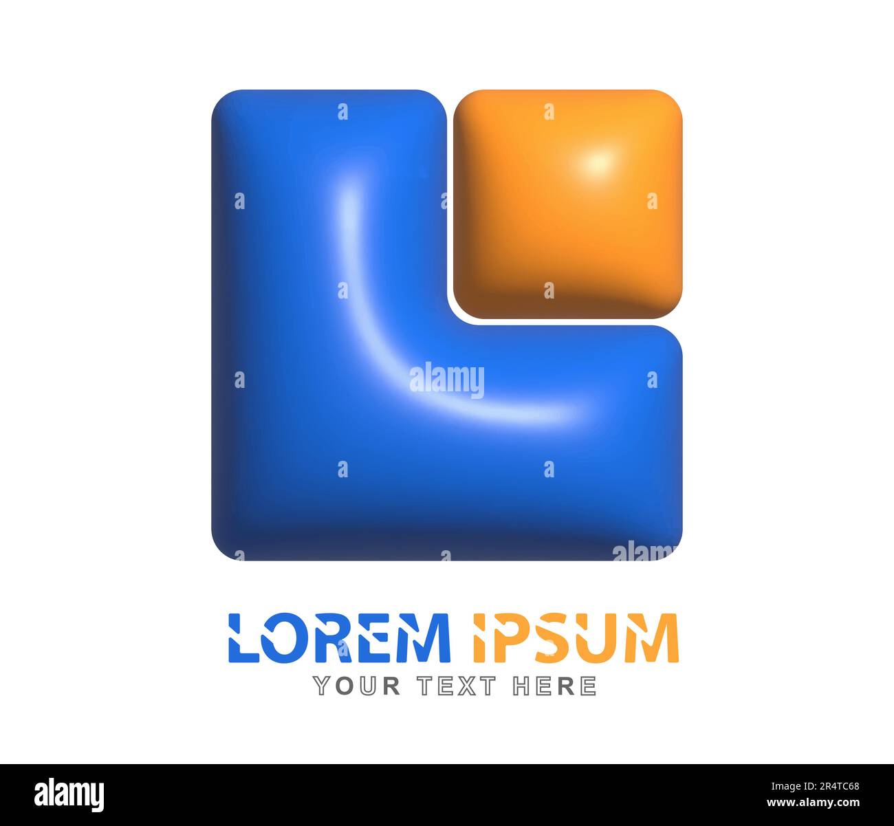 Square icon. 3D template for a logo, brand or sticker for websites ...