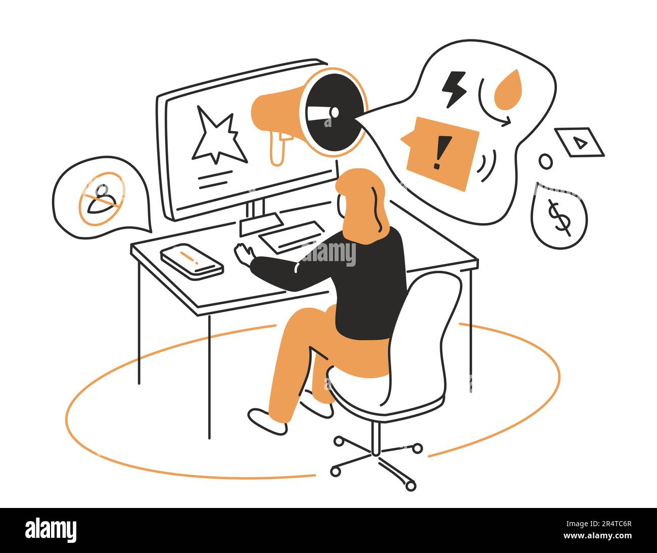 Media warfare - modern line design style illustration Stock Vector ...