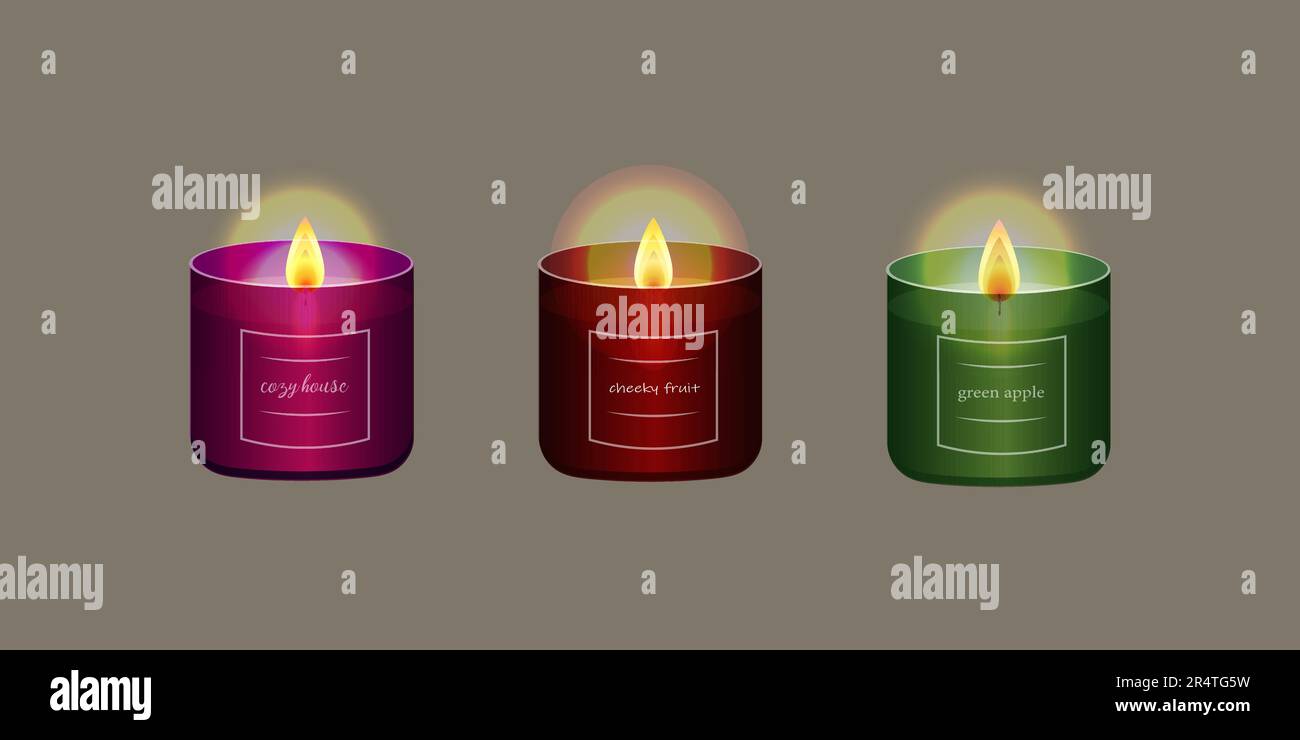 Scented candles lit Stock Vector Images - Alamy