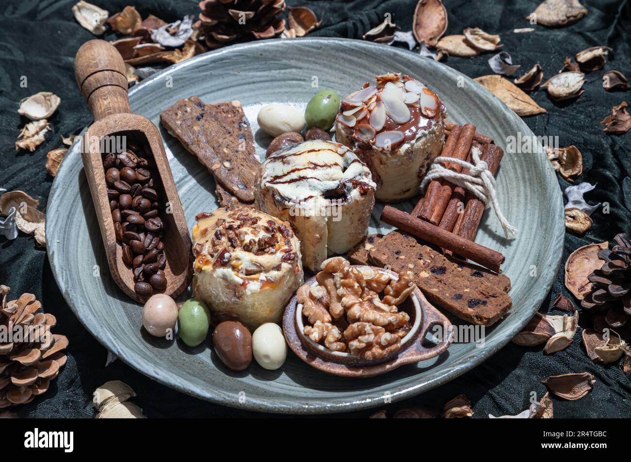 Bakery, Stick cookies, Walnuts, Roasted coffee beans, Colored eggs and ...