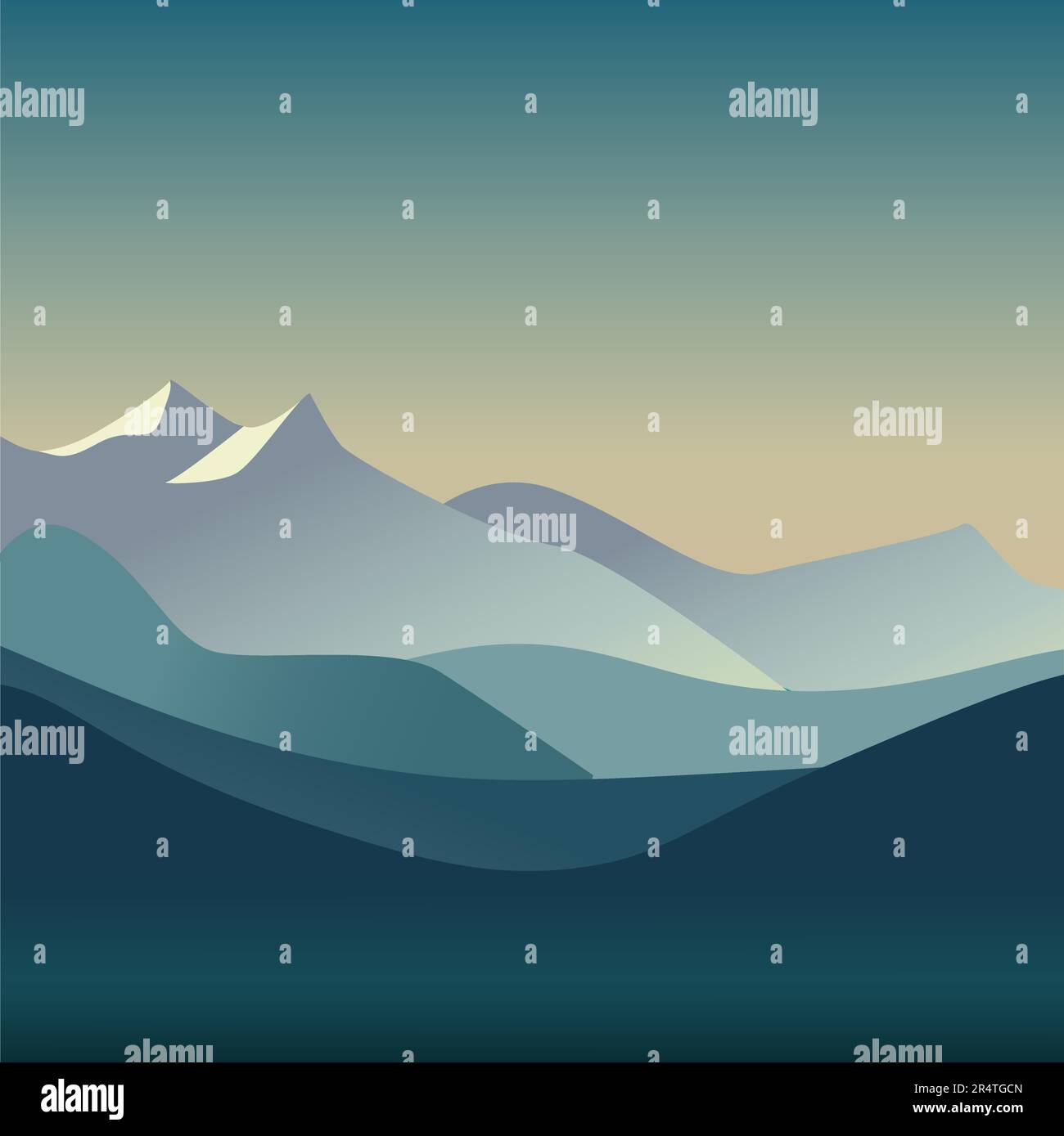 vector landscape mountain atmosphere silhouettes Stock Vector Image ...