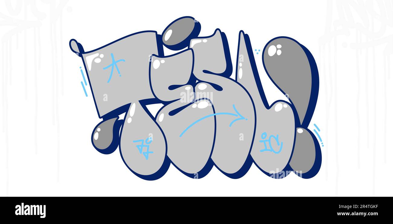 Simple Abstract Urban Graffiti Street Art Word Tesl Lettering Vector ...