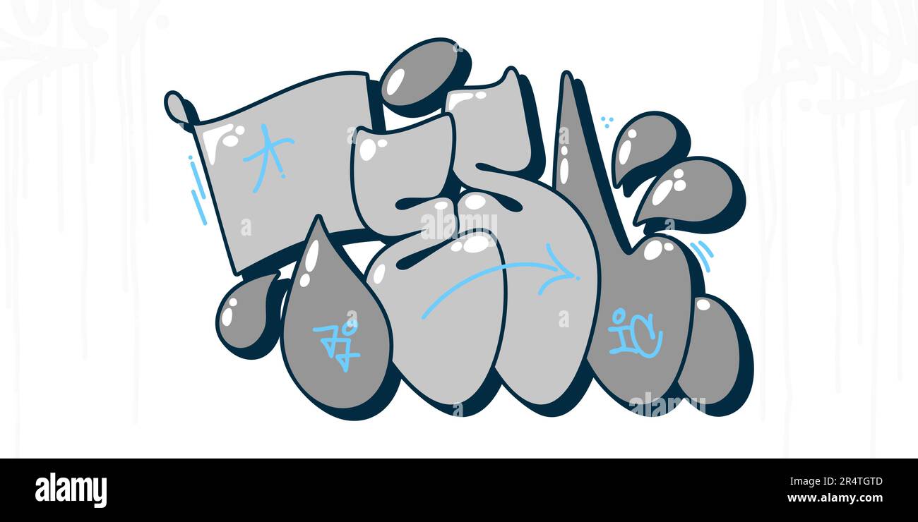 Abstract Urban Graffiti Street Art Word Tesl Lettering Vector ...