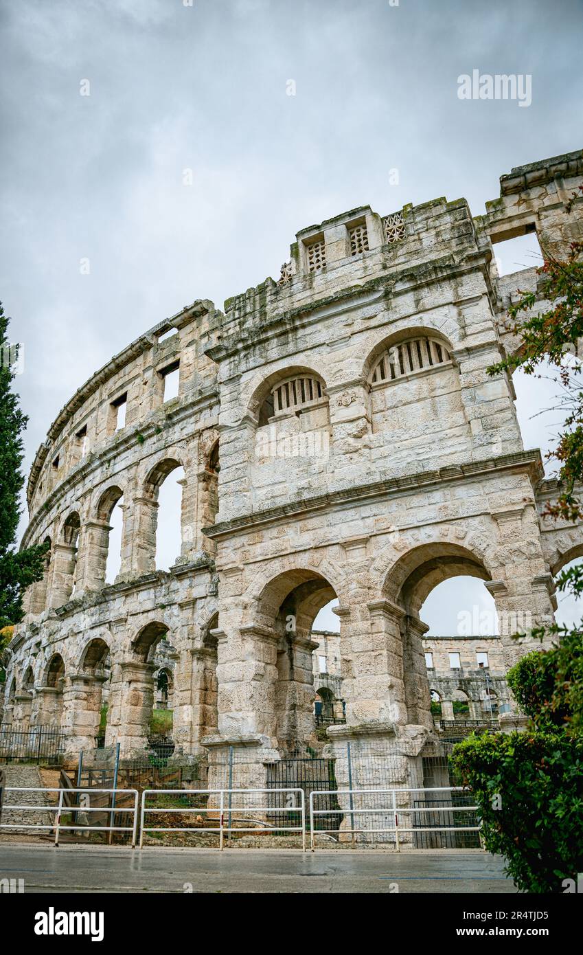 outdoor of the the arena in Pula in croatia, like the colloseum Stock ...