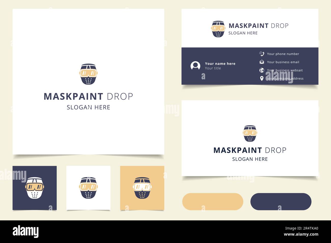 Maskpaint drop logo design with editable slogan. Branding book and ...