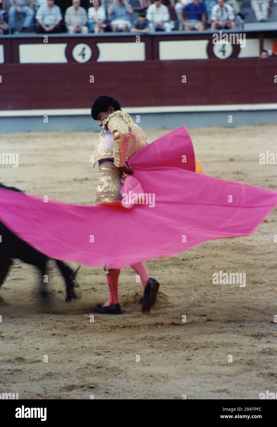 Bullfighting: Matador in the arena with the bull for a corrida, Spain ...