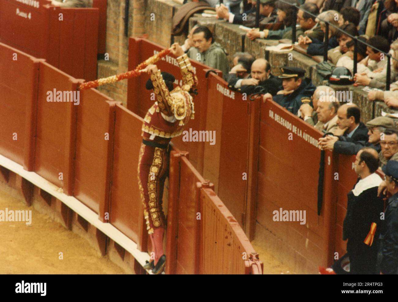 Bullfighting: Banderillero in the arena for a corrida, Spain 1970s ...