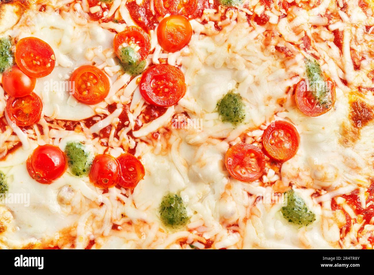 Delicious caprese italian pizza texture Stock Photo - Alamy
