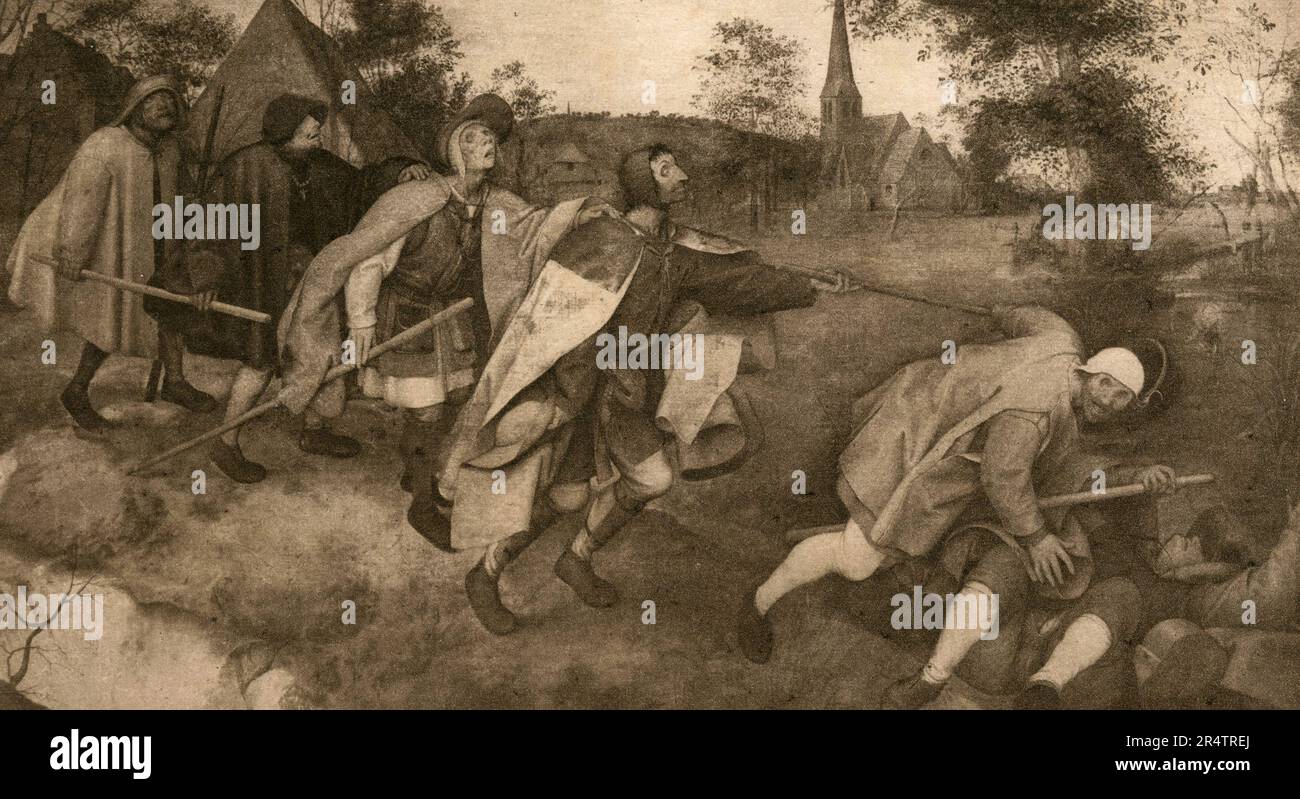 The Blind Leading the Blind, artwork by Dutch painter Breughel the ...