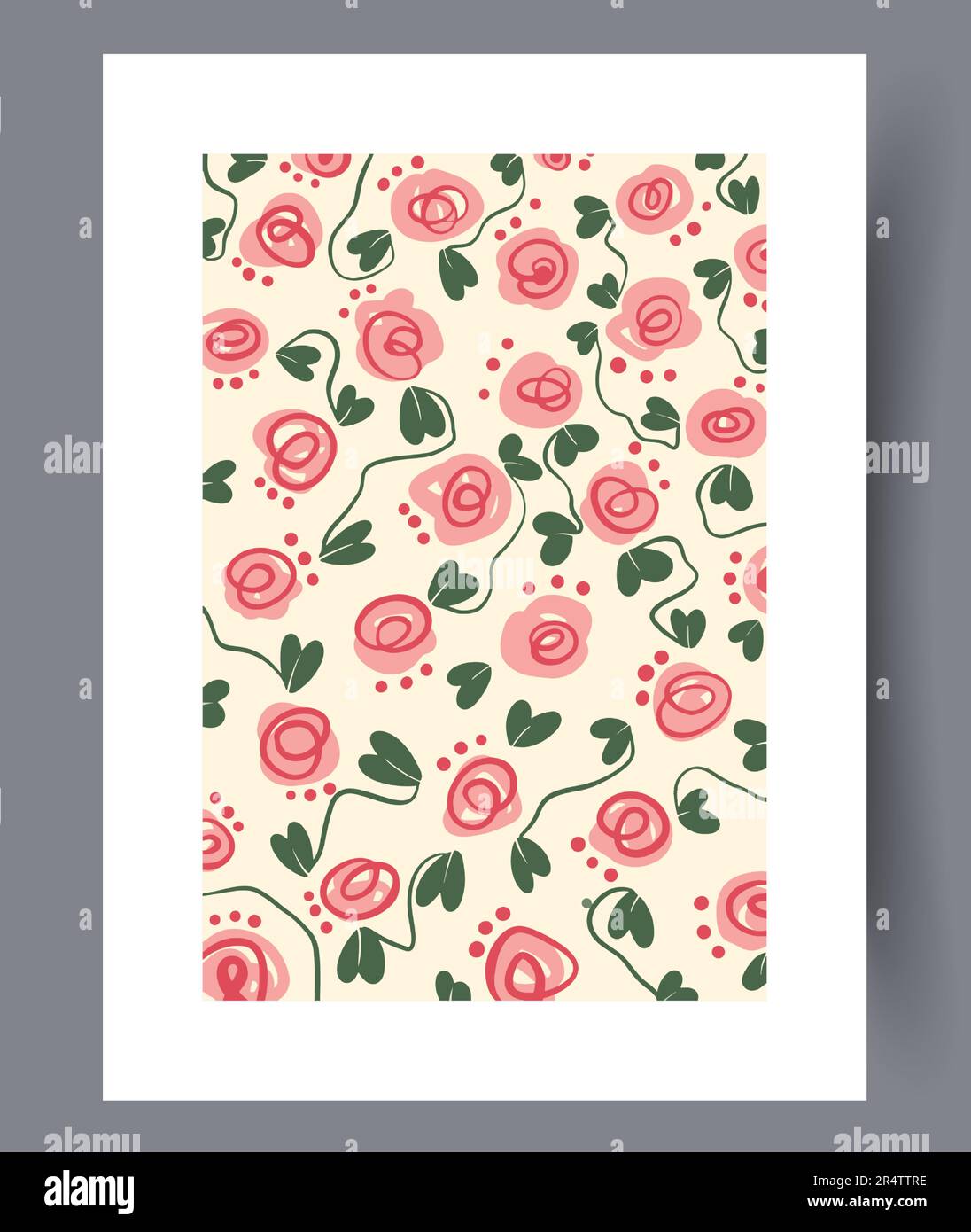 Still life aesthetics floral wall art print Stock Vector Image & Art ...