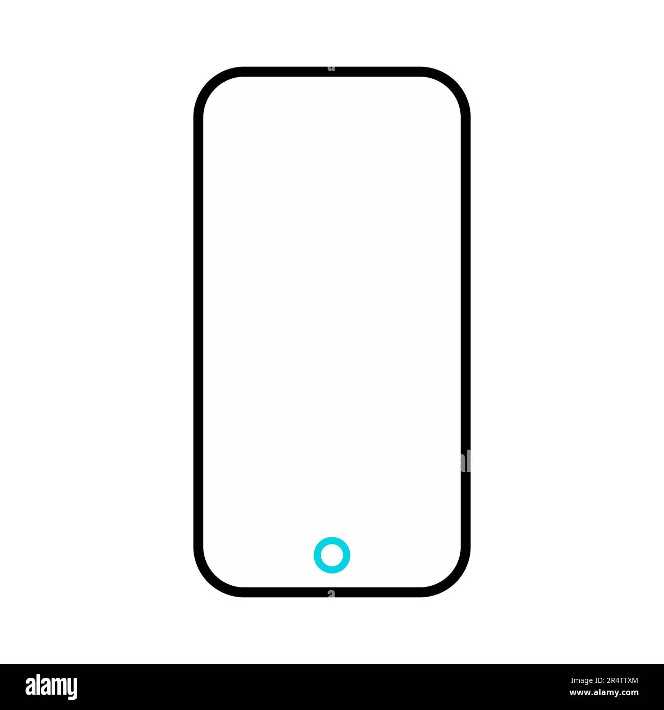 Phone icon with blank white screen isolated on white background. Vector ...