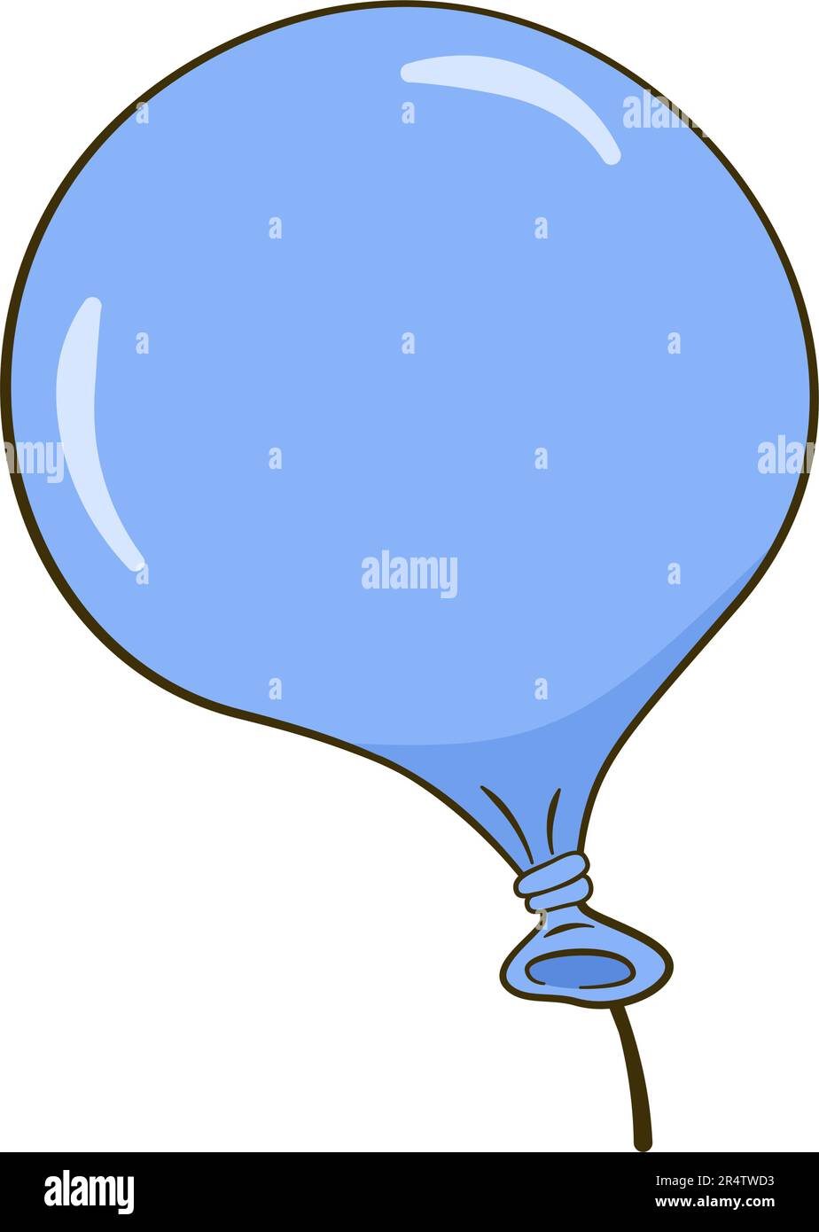 Blue balloon. Cartoon. Vector illustration. Isolated on white ...