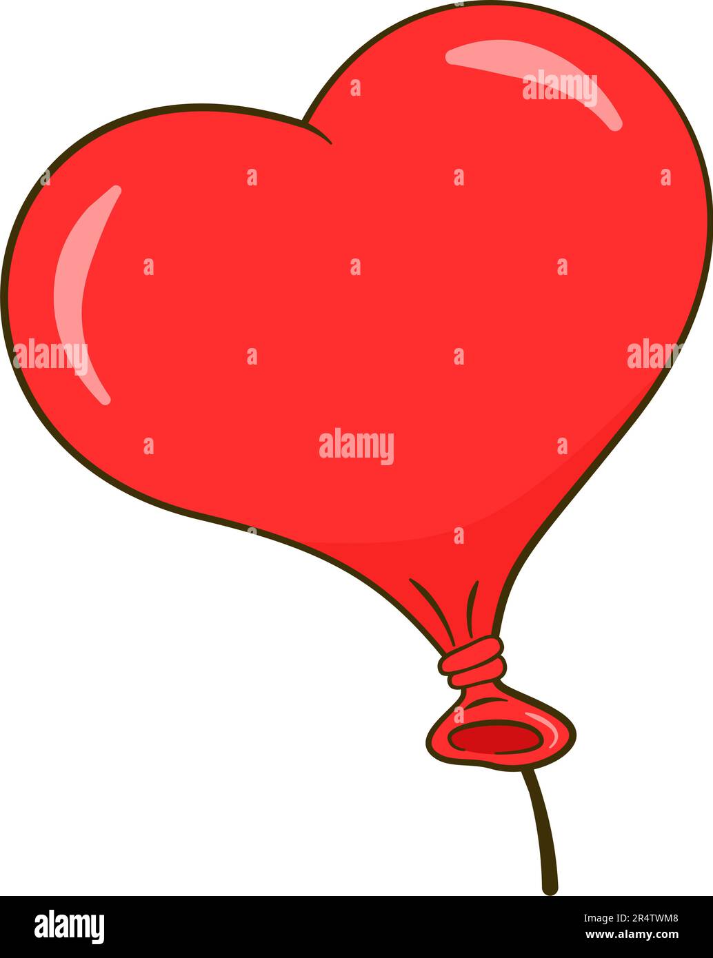 Red balloon in the shape of the heart. Cartoon. Vector illustration ...