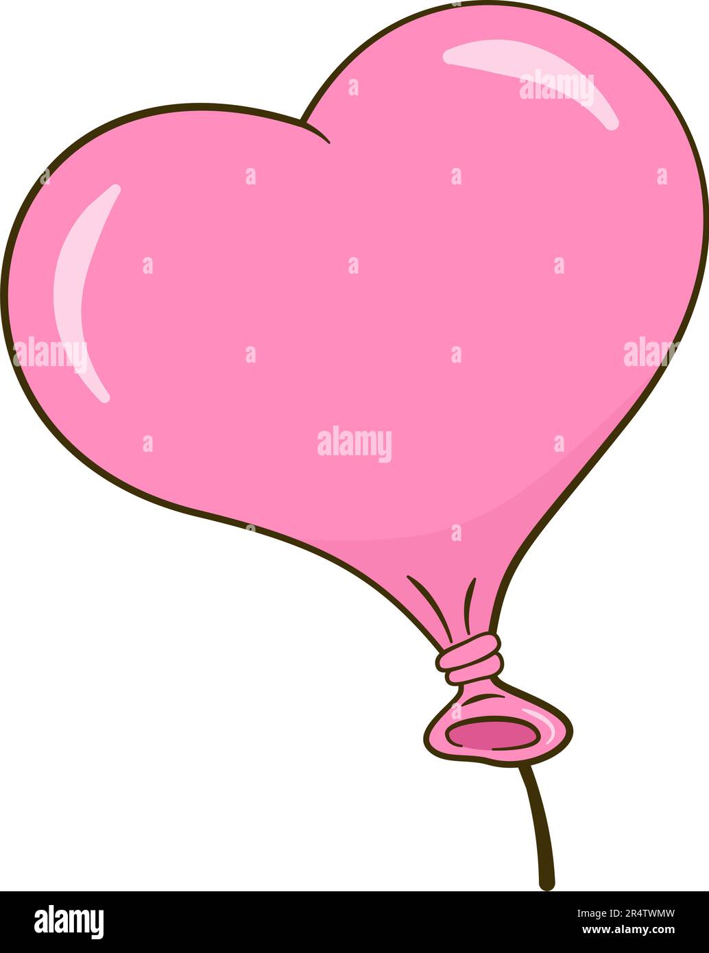 Red balloon in the shape of the heart. Cartoon. Vector illustration ...