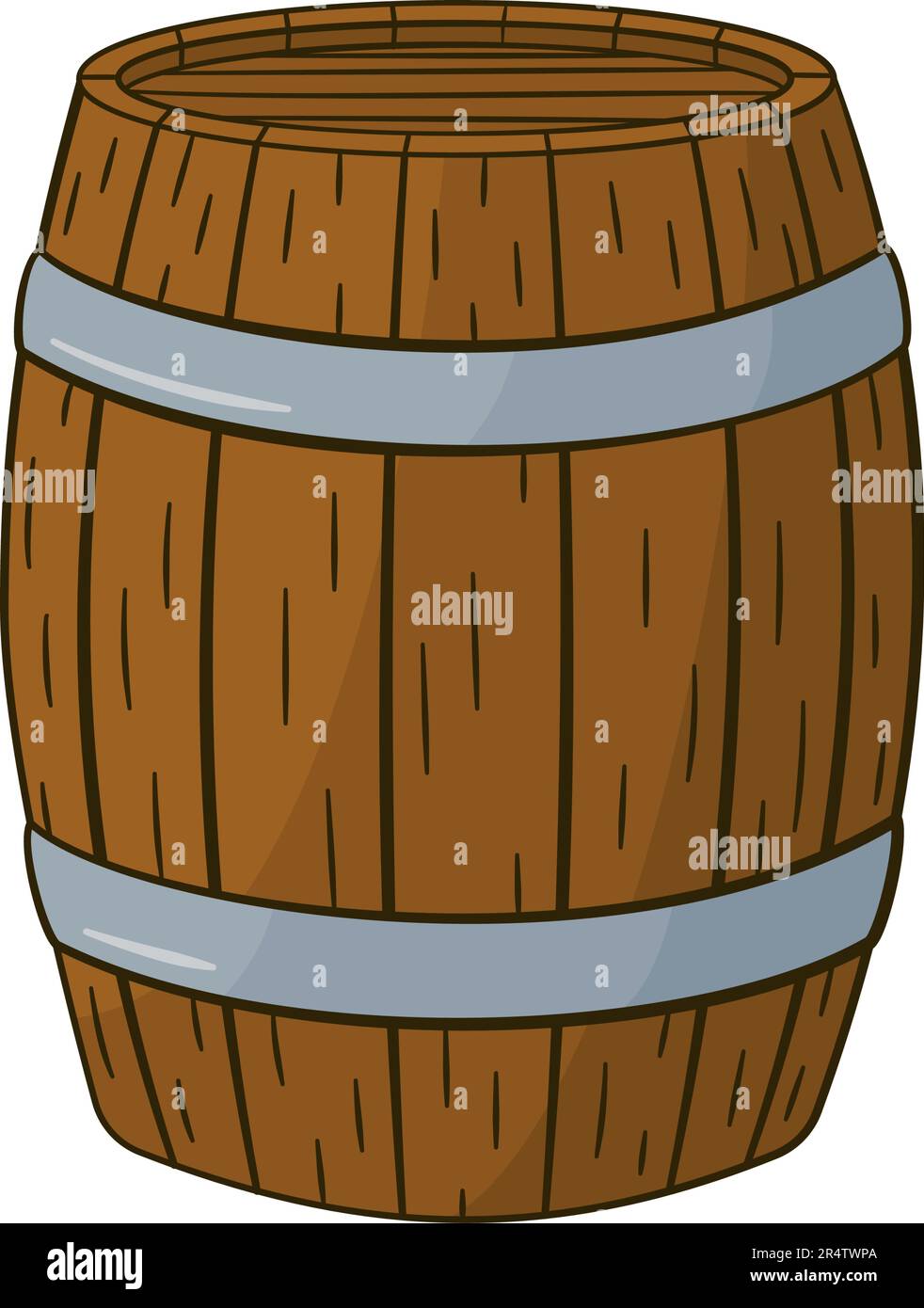 Wooden barrel. Cartoon. Vector illustration. Isolated on white ...