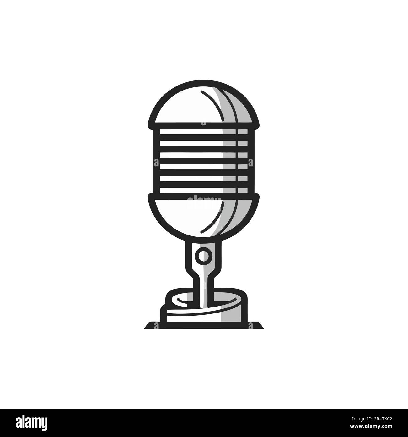 Retro microphone black. Logo on a white background. Vector illustration ...