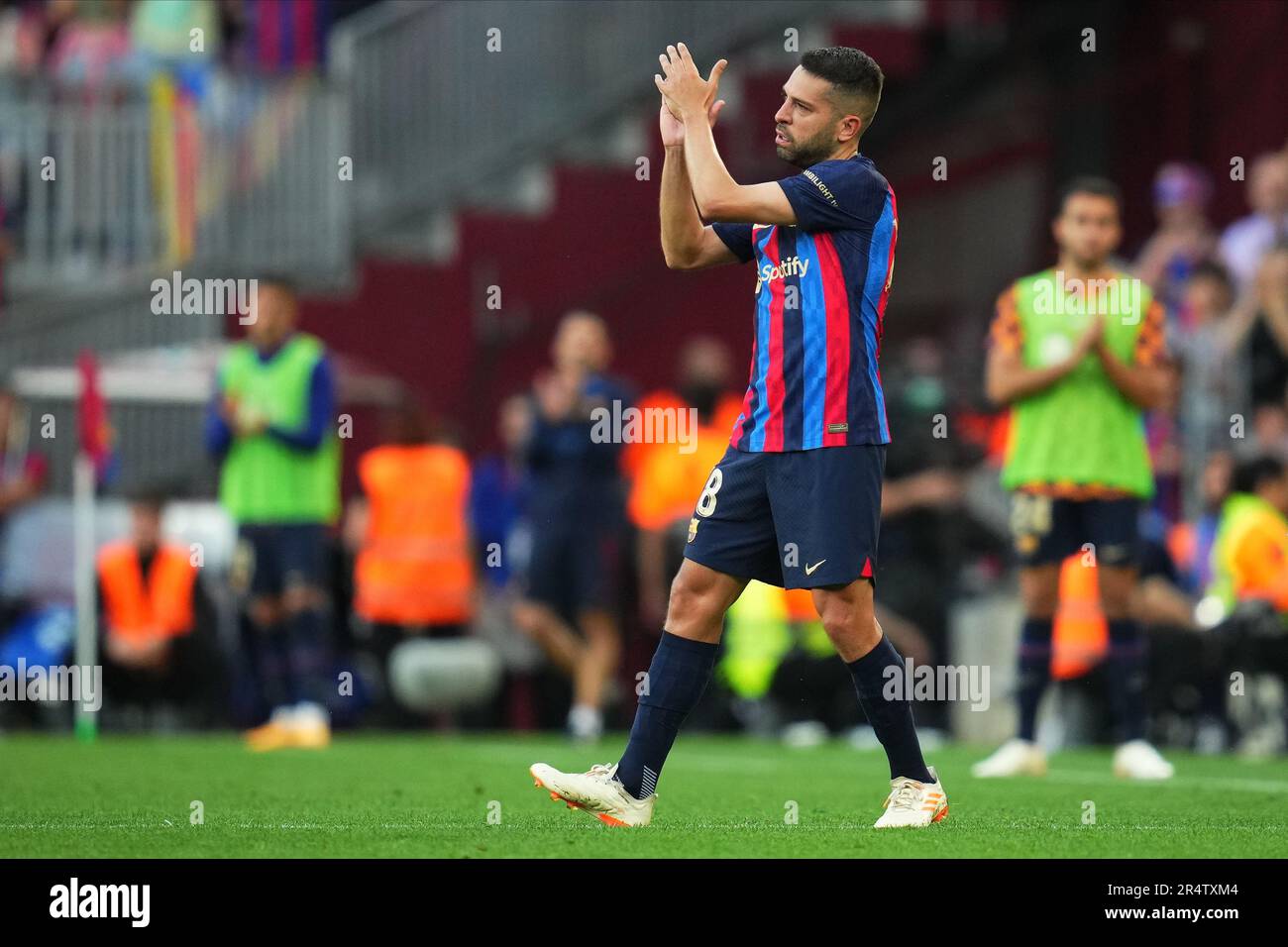 Jordi Alba Jordi says goodbye to the fans in his last game as a FC Barcelona player during the ...
