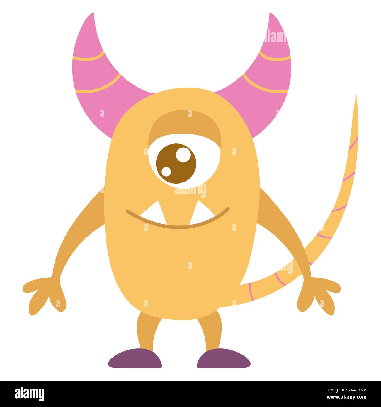 Cute cartoon monster, alien. Vector illustration on a white background ...