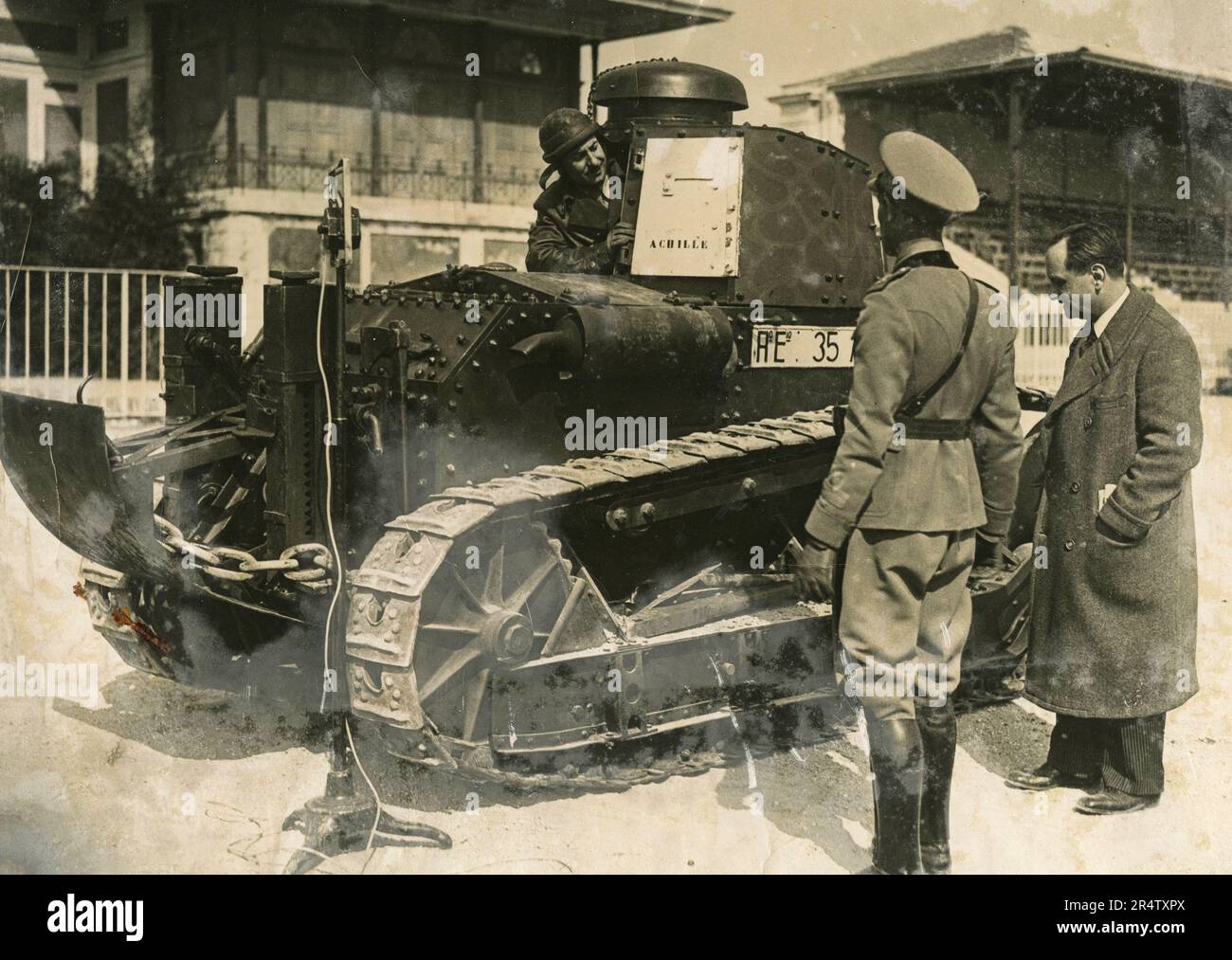 Royal Italian Army tank showed to a German officer, 1935 Stock Photo ...
