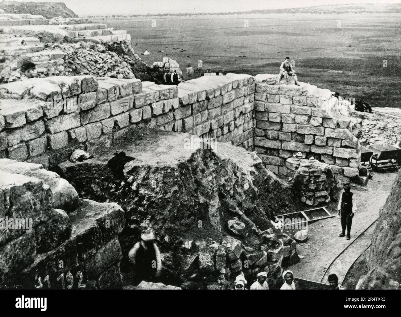 Digging for archeological excavations in Troy, Turkey 1800s Stock Photo ...