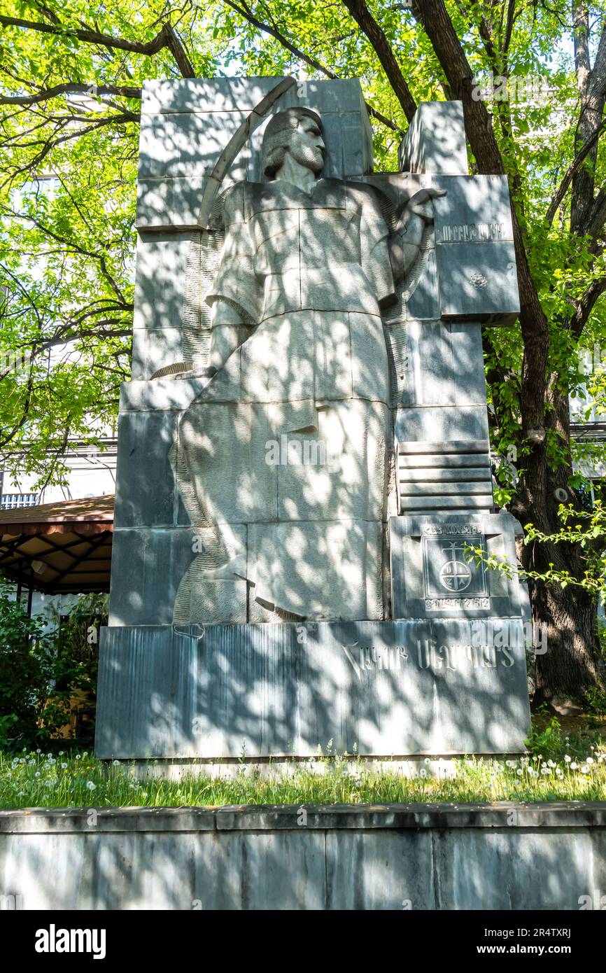 Hakob Meghapart monument- founder of Armenian printing. Yerevan Armenia ...