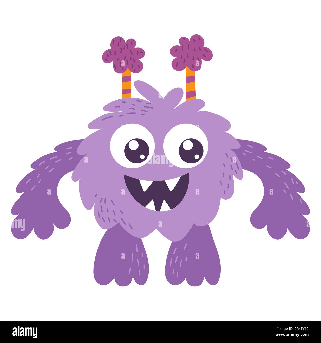 Cute cartoon monster, alien. Vector illustration on a white background ...