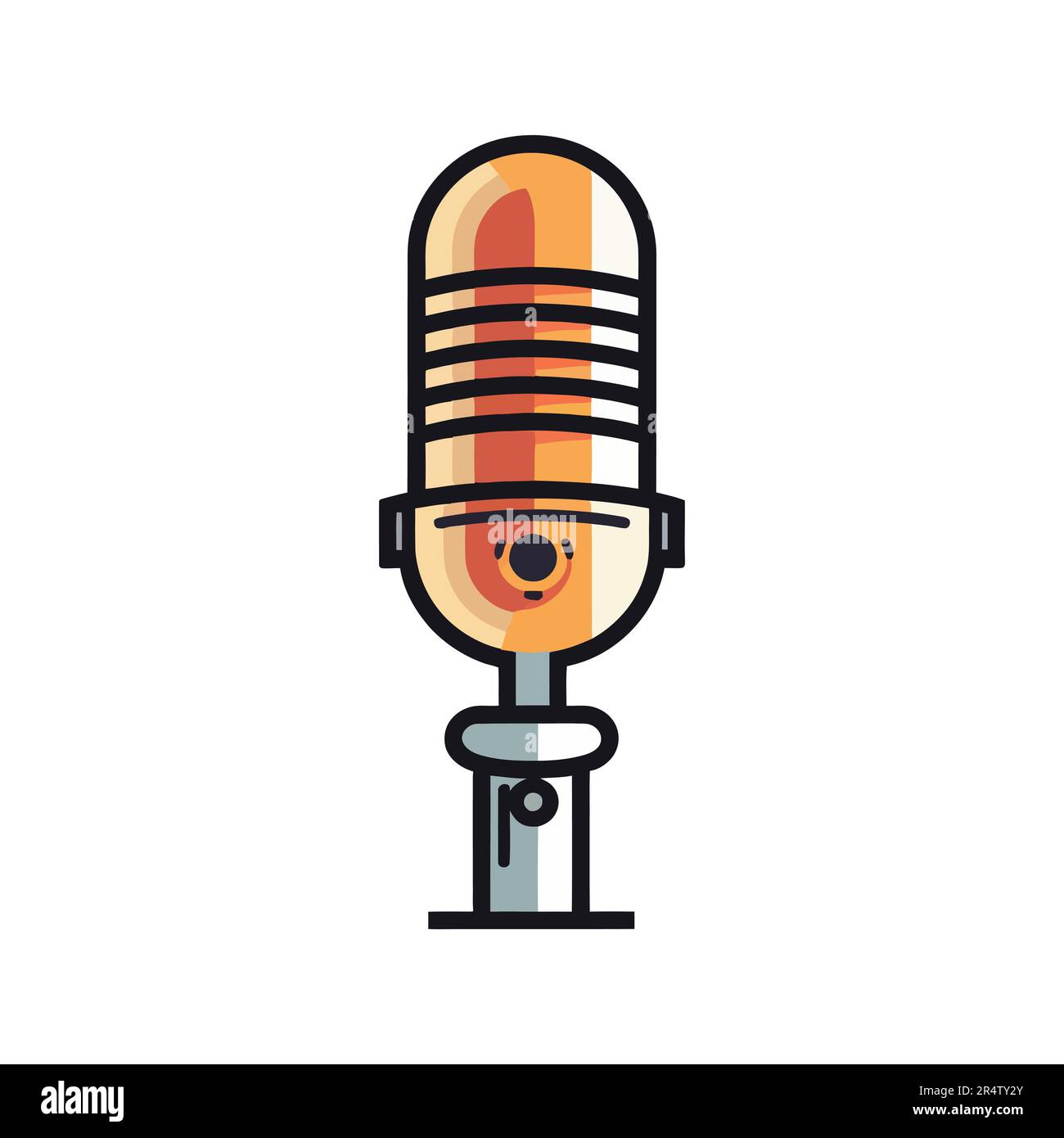 Microphone icon in cartoon style Cut Out Stock Images & Pictures - Alamy