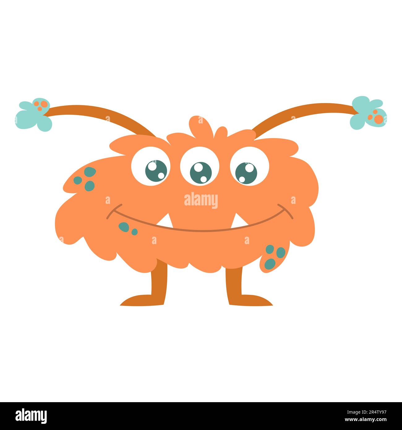Cute cartoon monster, alien. Vector illustration on a white background ...