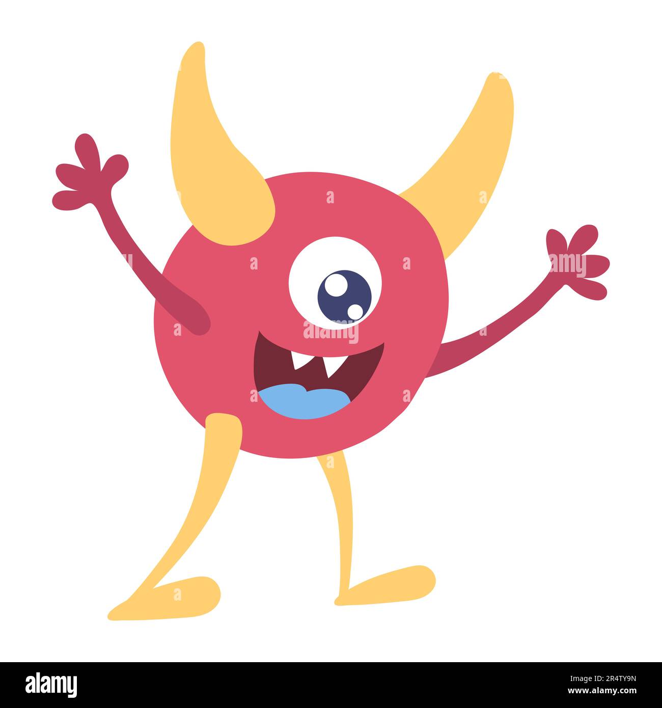 Cute cartoon monster, alien. Vector illustration on a white background ...