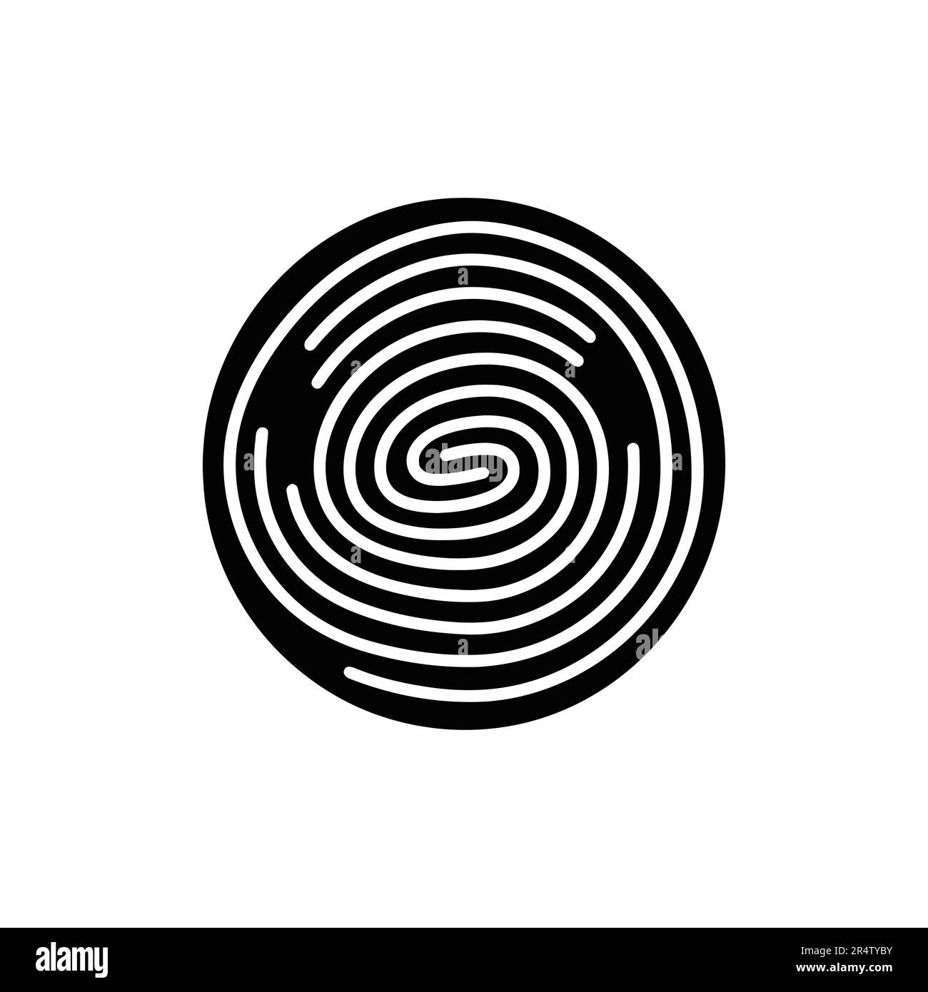 Fingerprint, secure security logo. Icon on white background. Vector ...