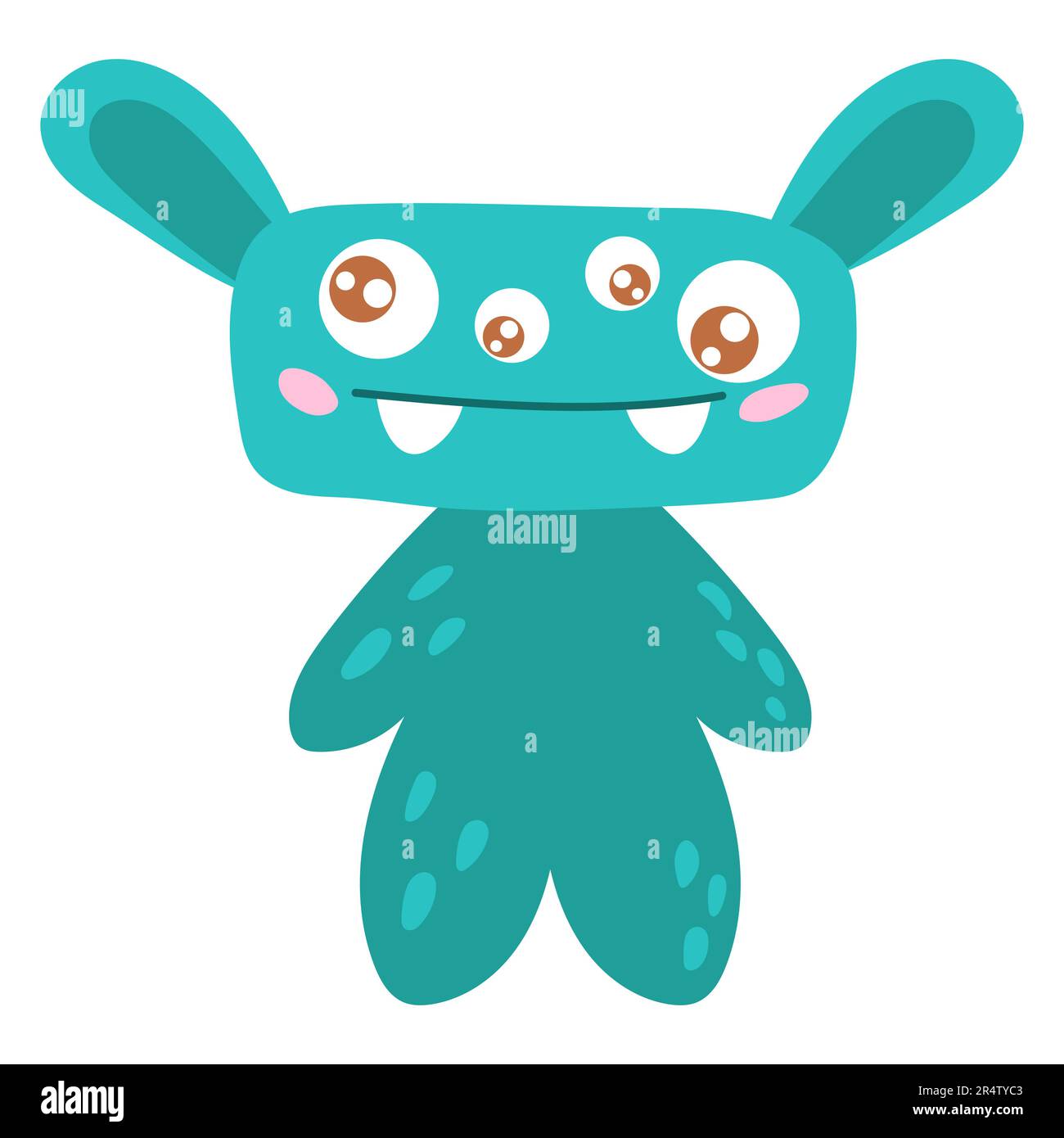 Cute cartoon monster, alien. Vector illustration on a white background ...