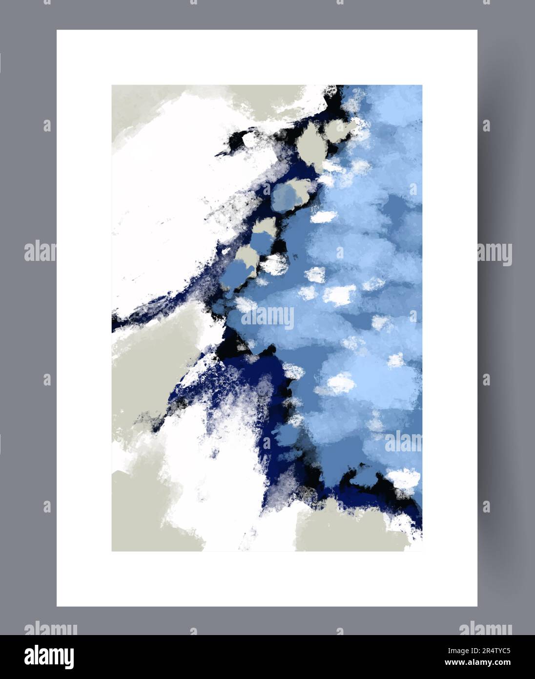 Abstract fantasy blue contrast wall art print Stock Vector Image & Art ...