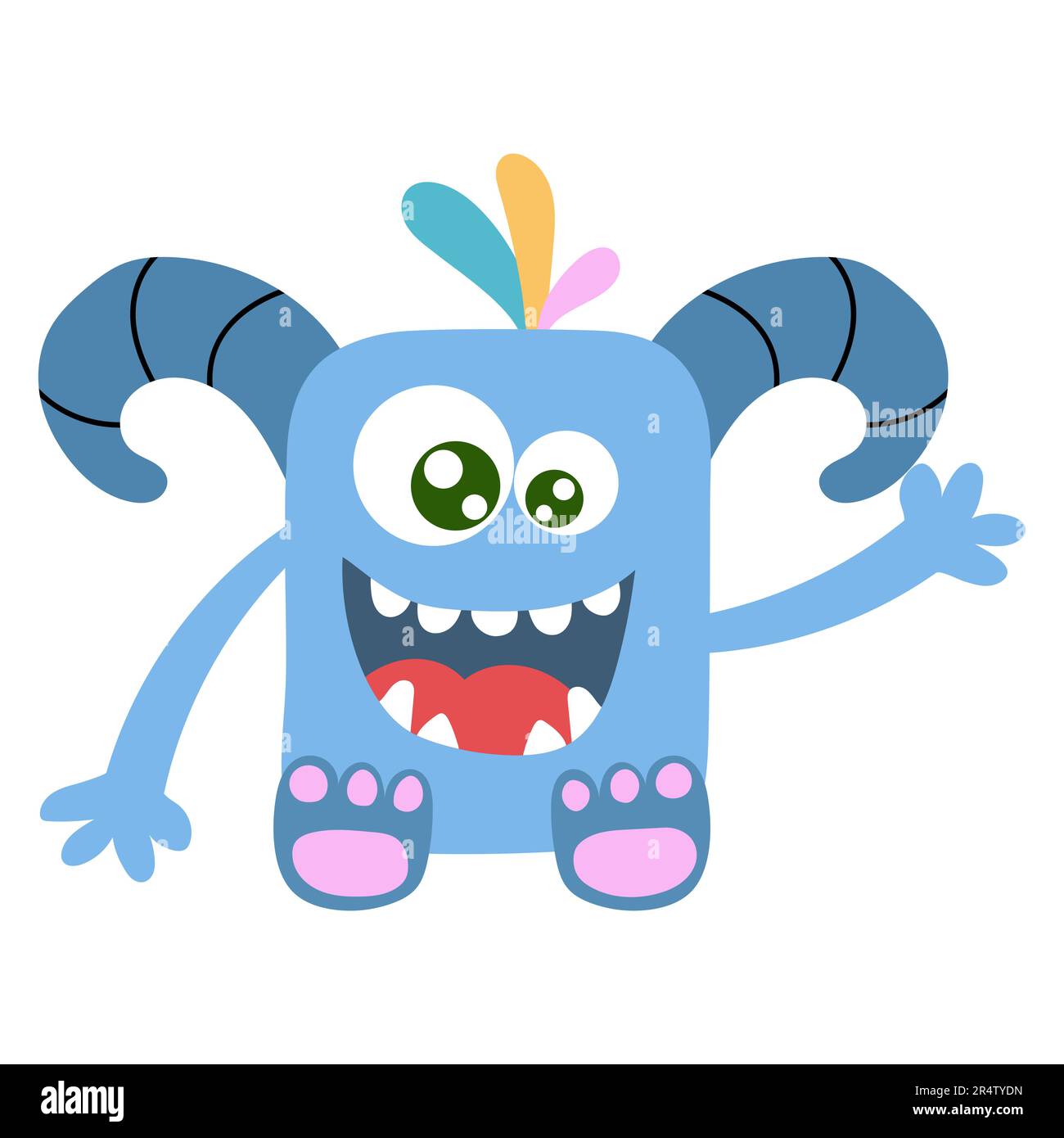 Cute cartoon monster, alien. Vector illustration on a white background ...