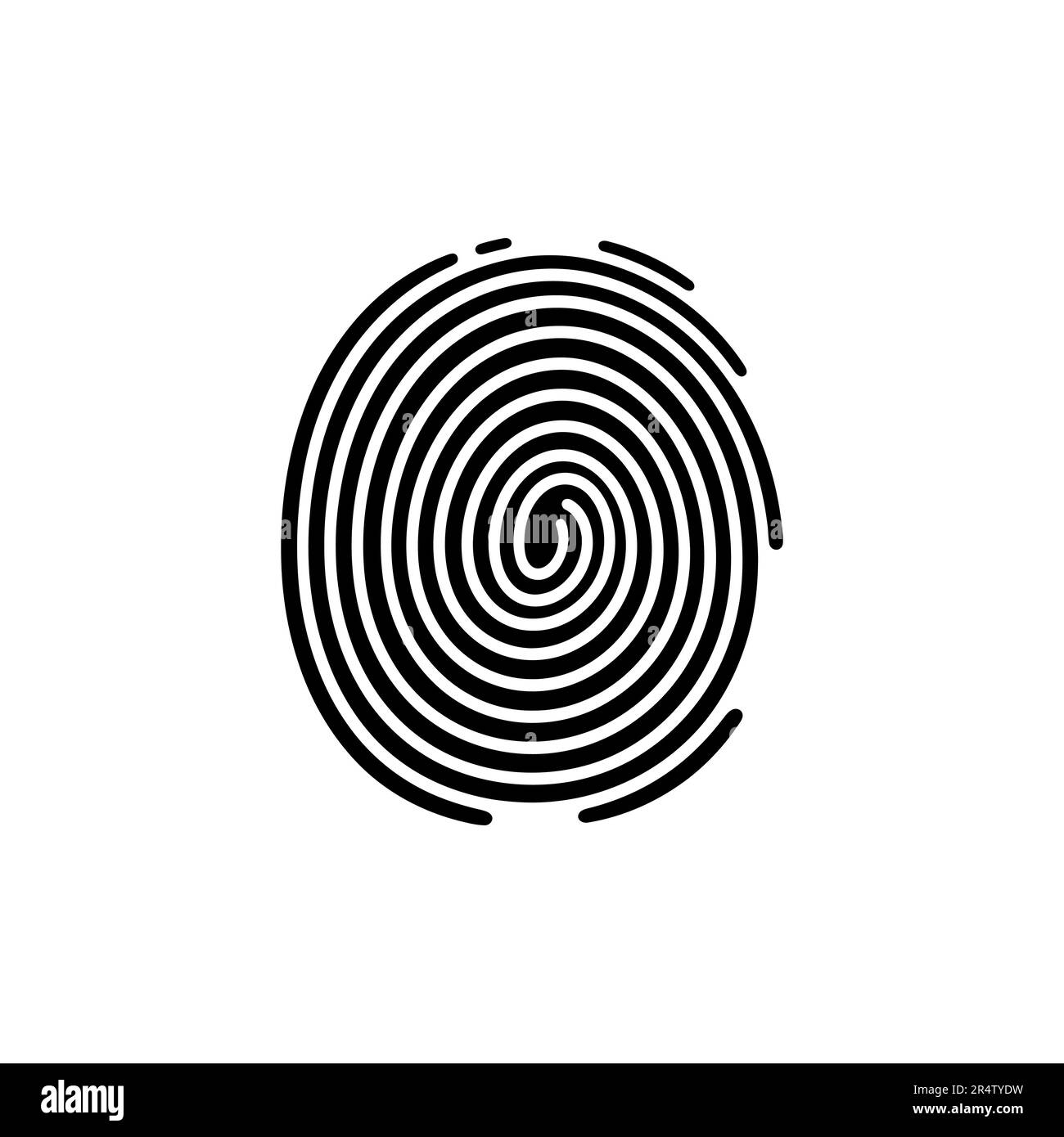Fingerprint, secure security logo. Icon on white background. Vector ...