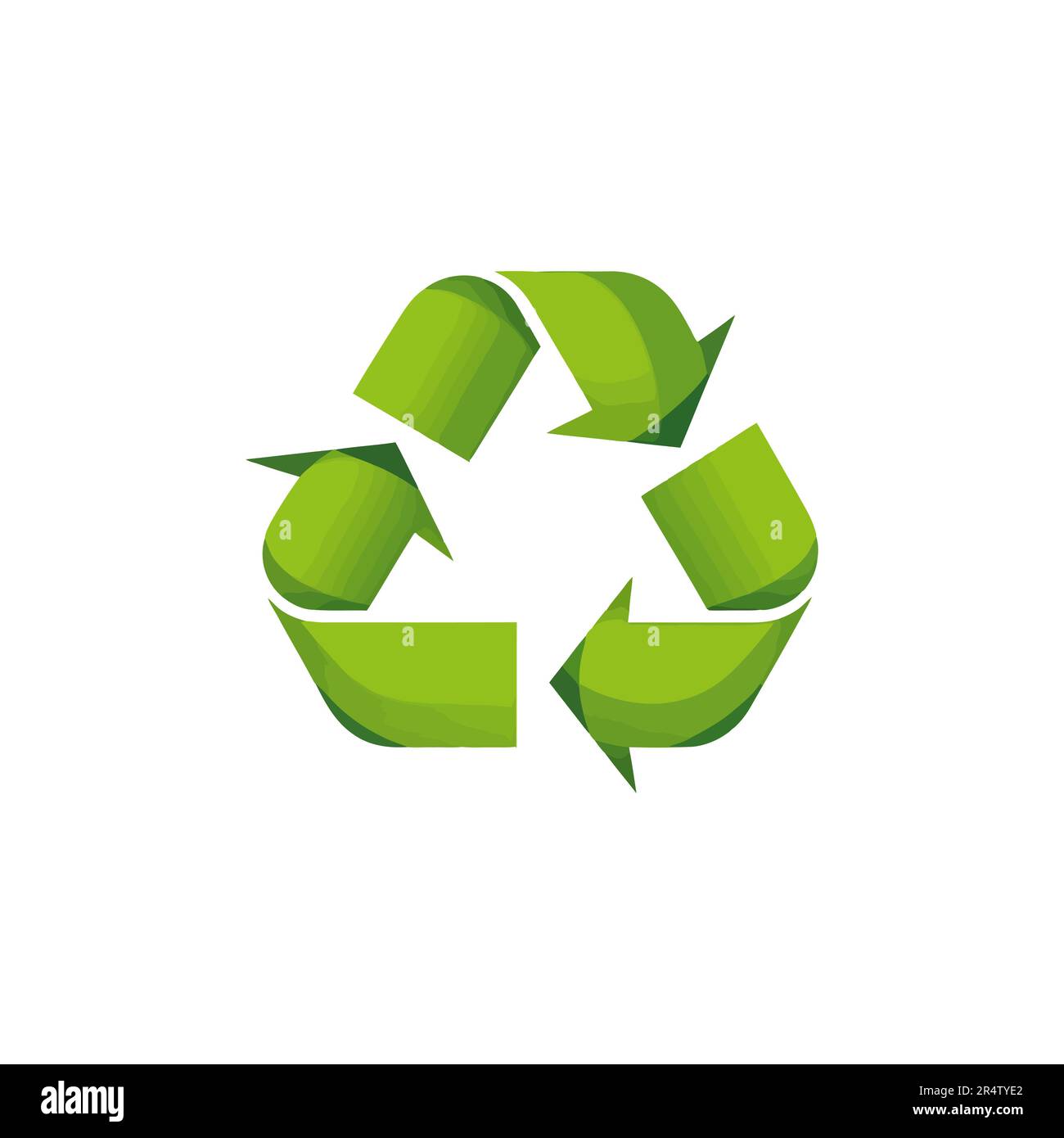 Triangular recycling symbol on a white background. Ecologically clean ...